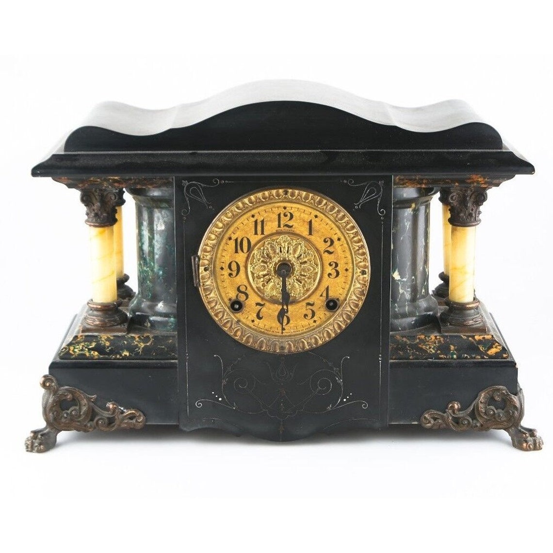 Seth Thomas Adamantine Mantle Clock Shasta Model 35 C1900 W/ Original ...