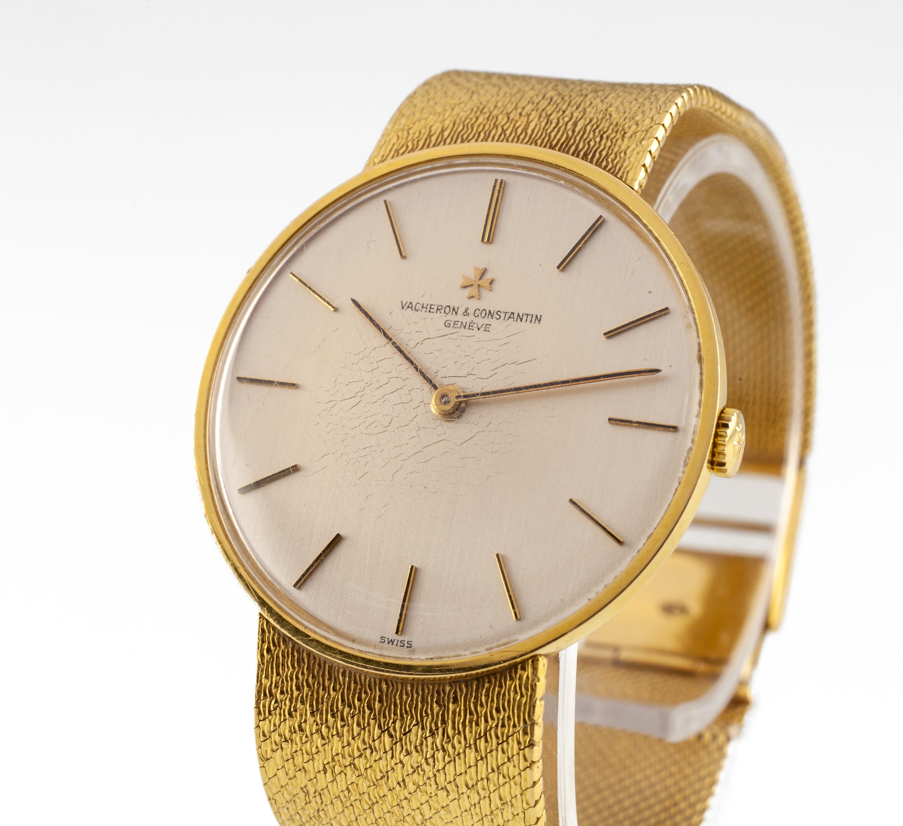 Vacheron Constantin Men's 18k Gold Watch With Original Gold Mesh Band ...