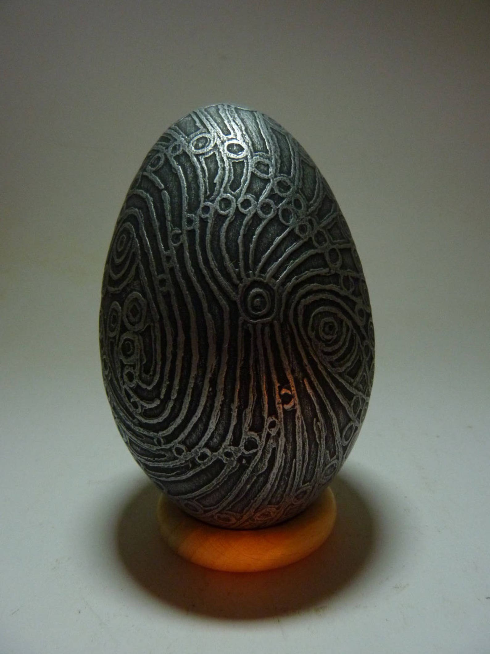 Papaztac, Acid Etched Engraved Goose Eggshell With Aged Metal Patina - Etsy