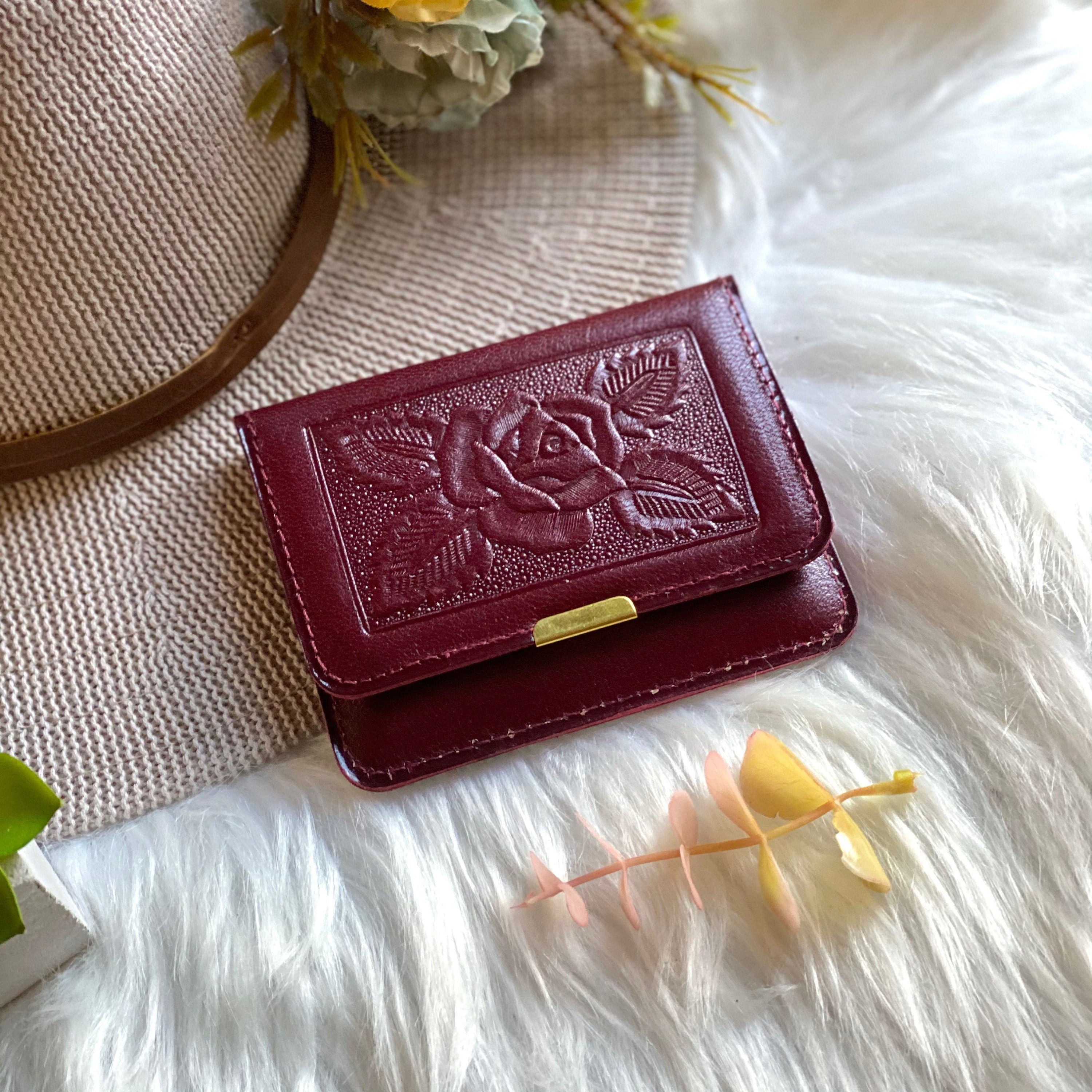 Small leather wallet • cute women's wallets • Small floral wallet ...