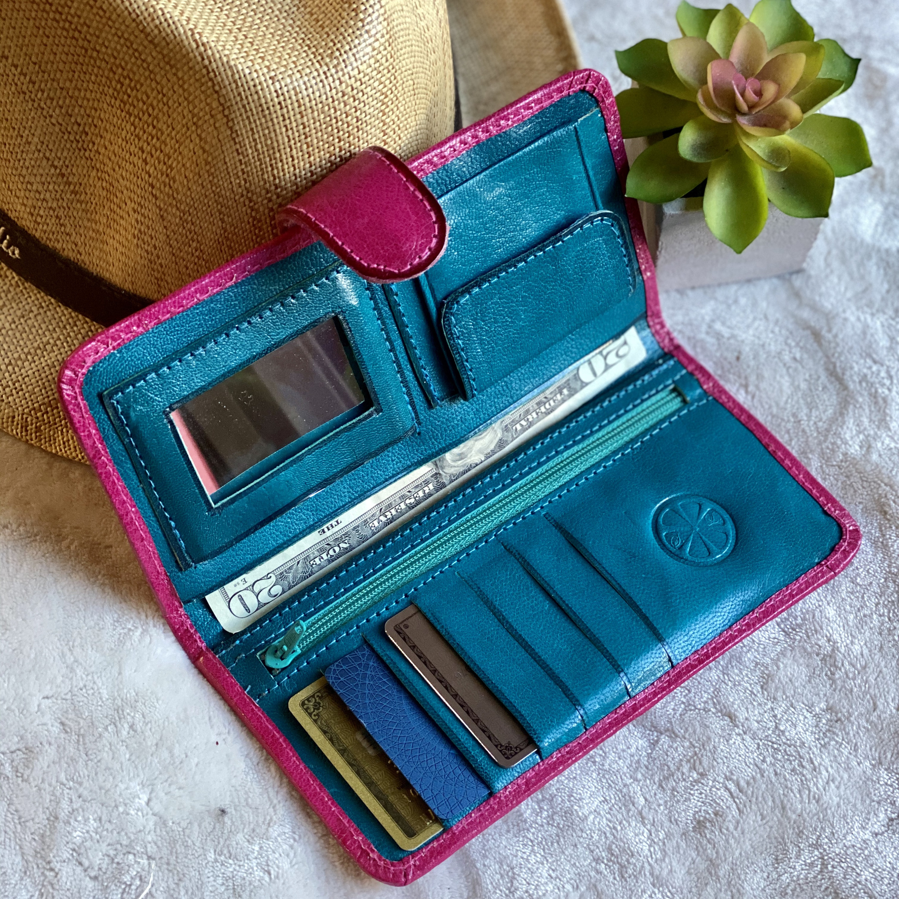 Leather Wallet Woman - Gift for her- woman wallet leather - sunflowers ...