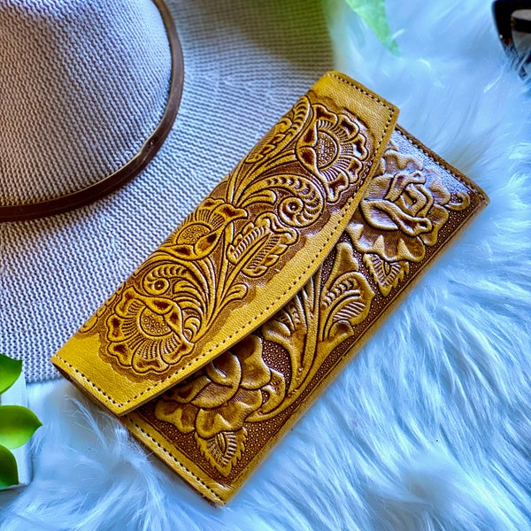 Hand Tooled Wallet - Etsy