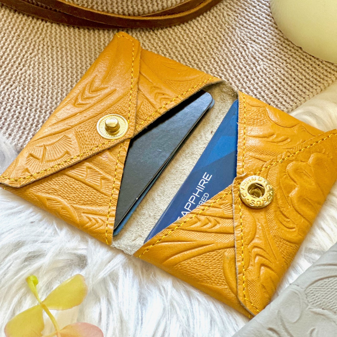 Embossed Leather Business Card Holder Card Holder Wallet Gift Card ...