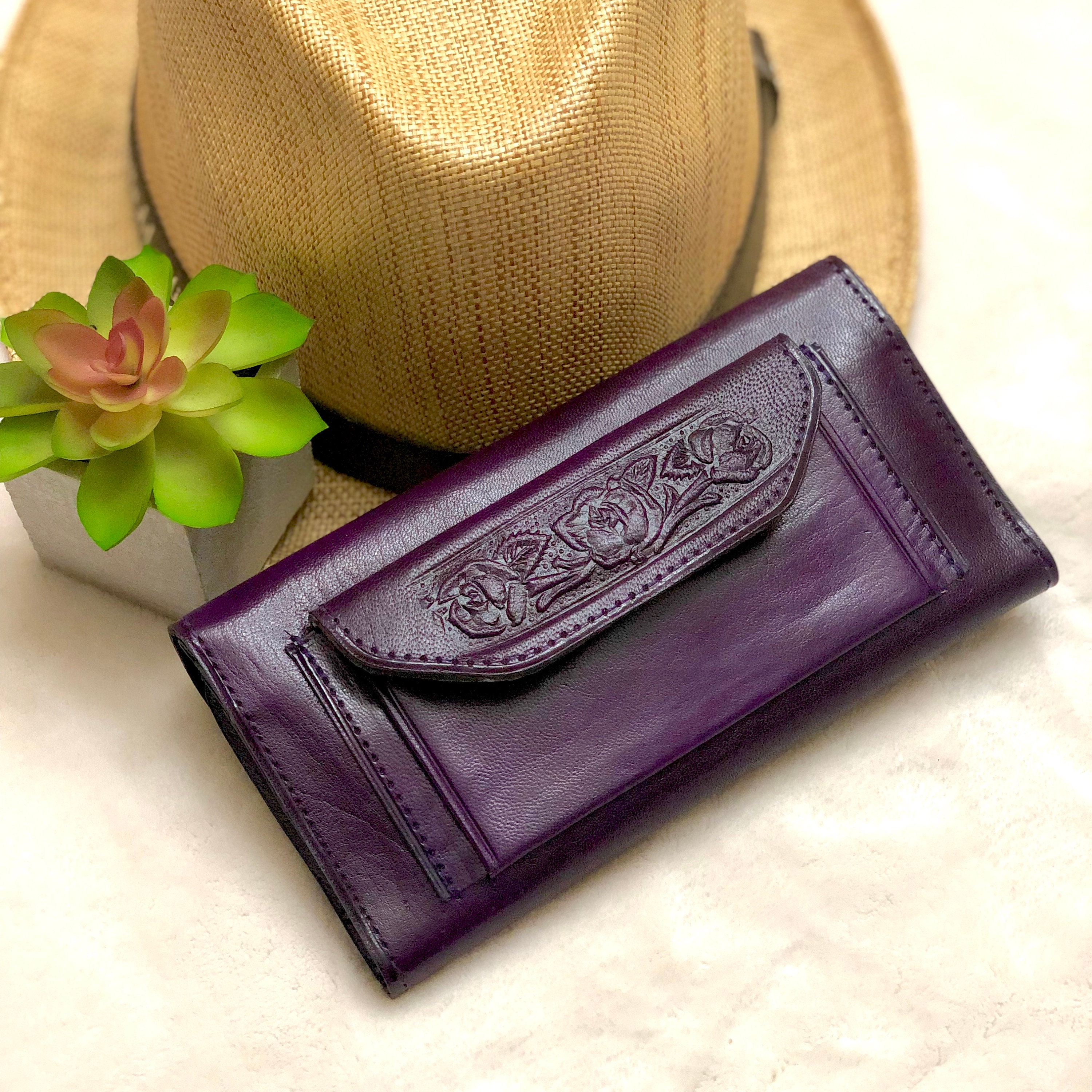 Handmade roses wallet - Floral wallet - leather wallet for women ...