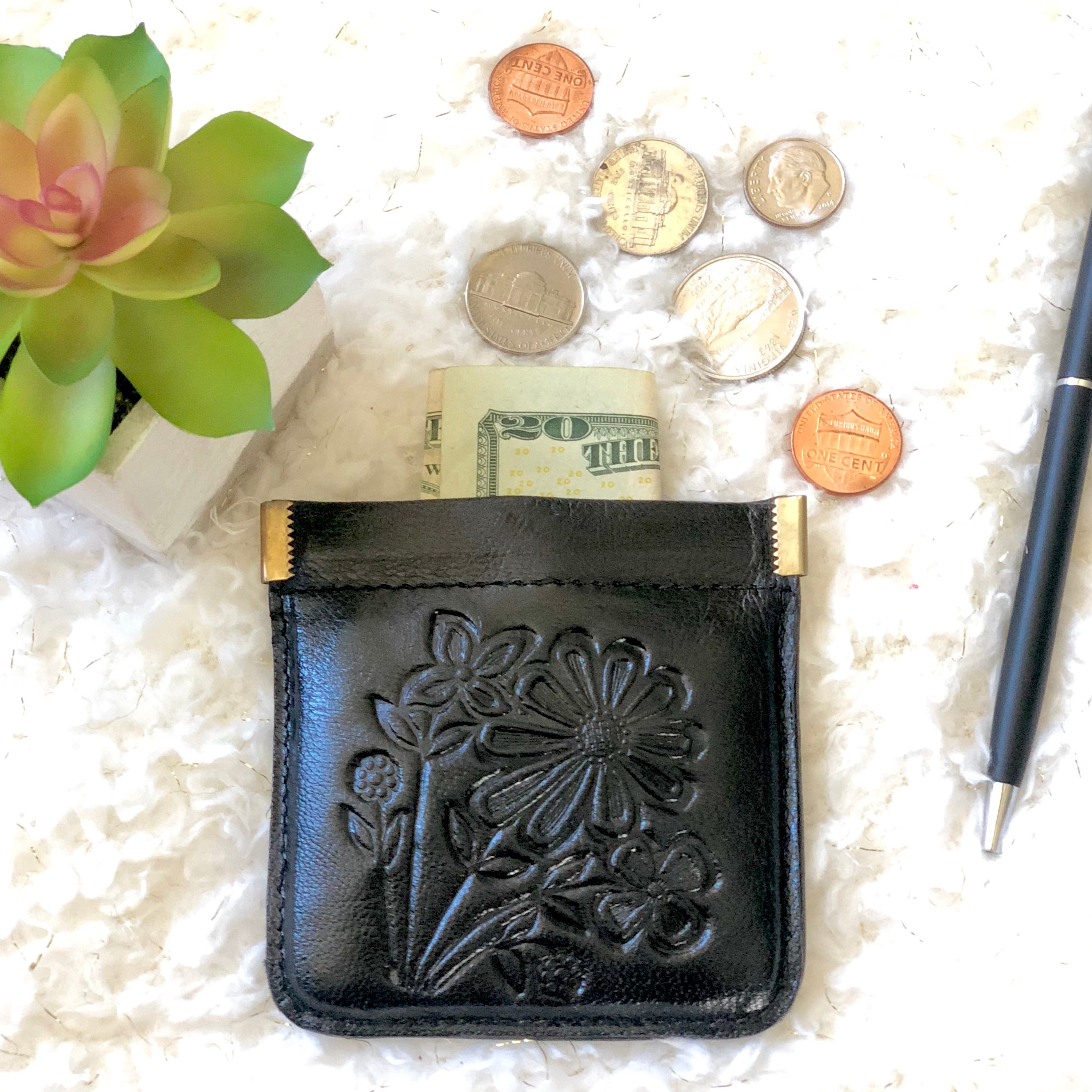 Squeeze pouch*Woman coin purse*Squeeze purse*Small coin purses*Vintage ...