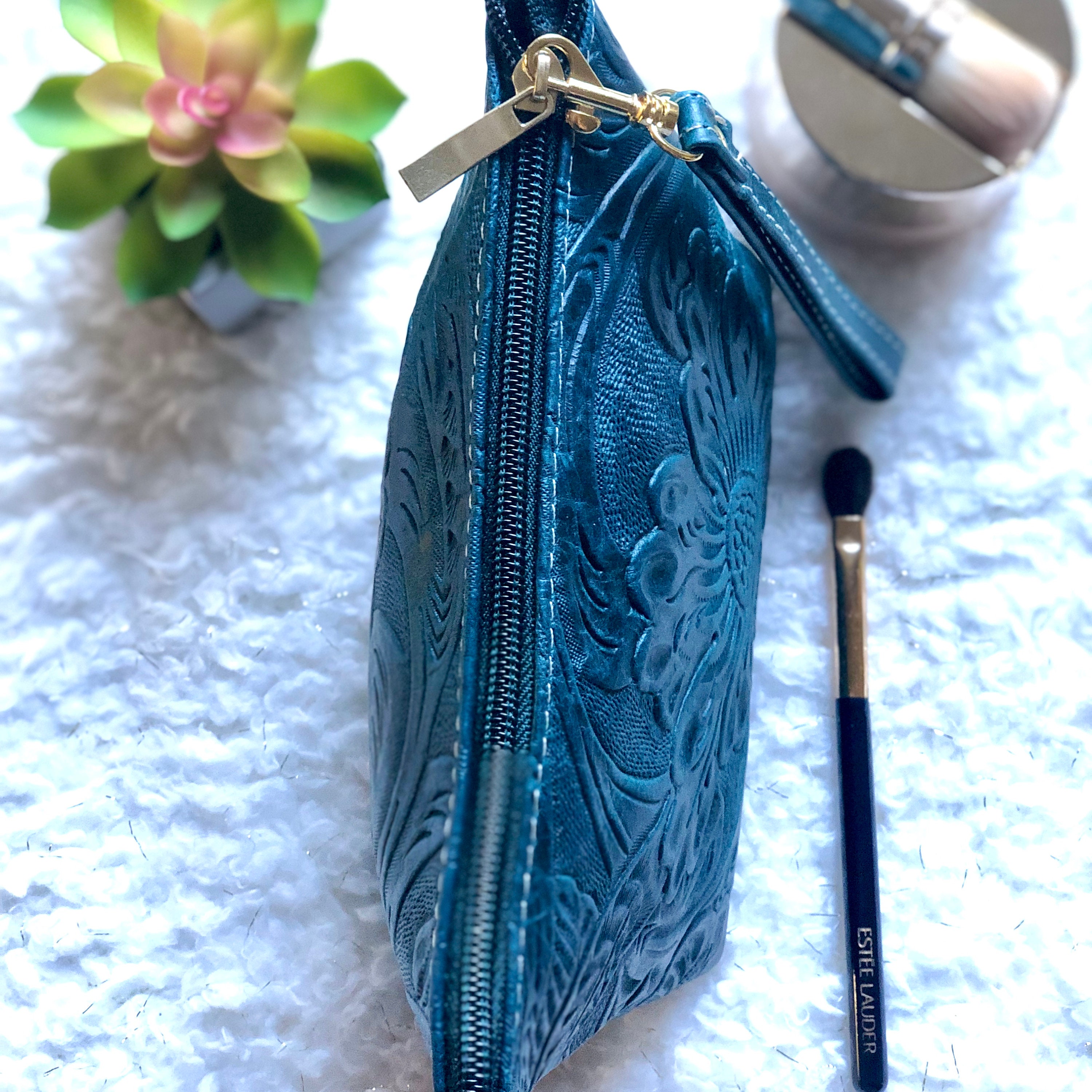 Tooled Makeup Bag* Handmade Cosmetic Bag* Birthday Present* Gift for ...