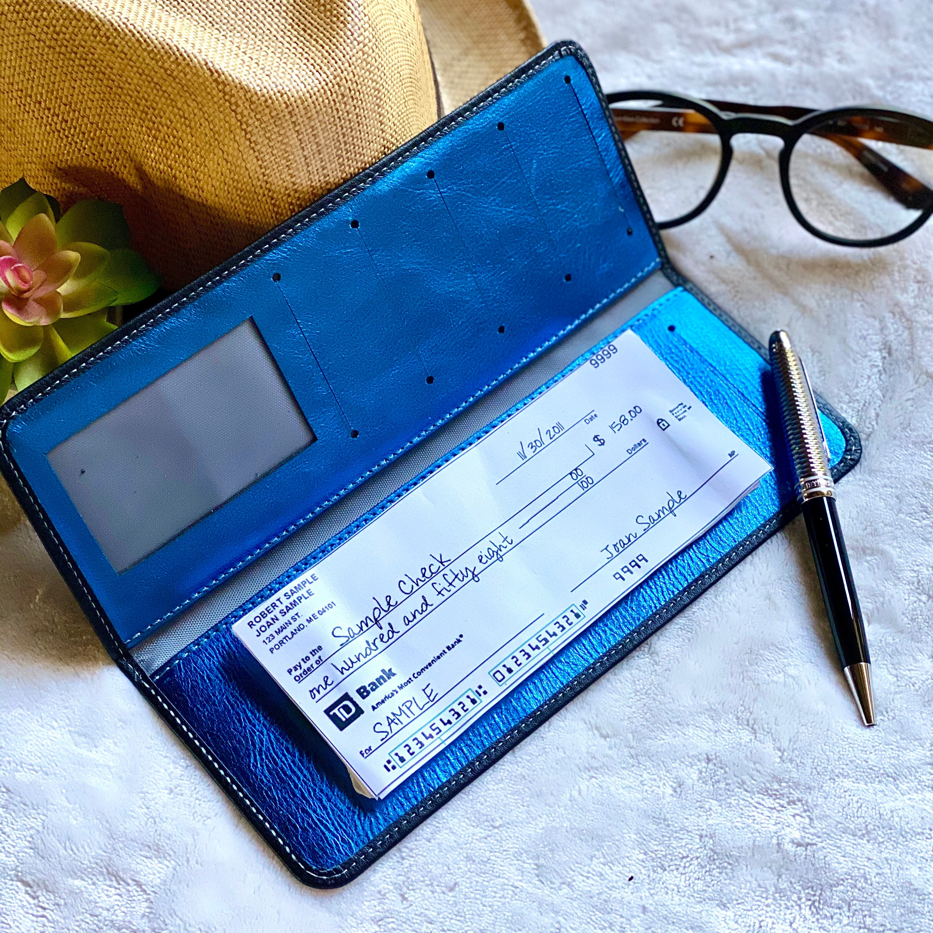 Leather Checkbook Wallet With Calculator | Ahoy Comics Leather Checkbook Wallet With Calculator | Ahoy Comics