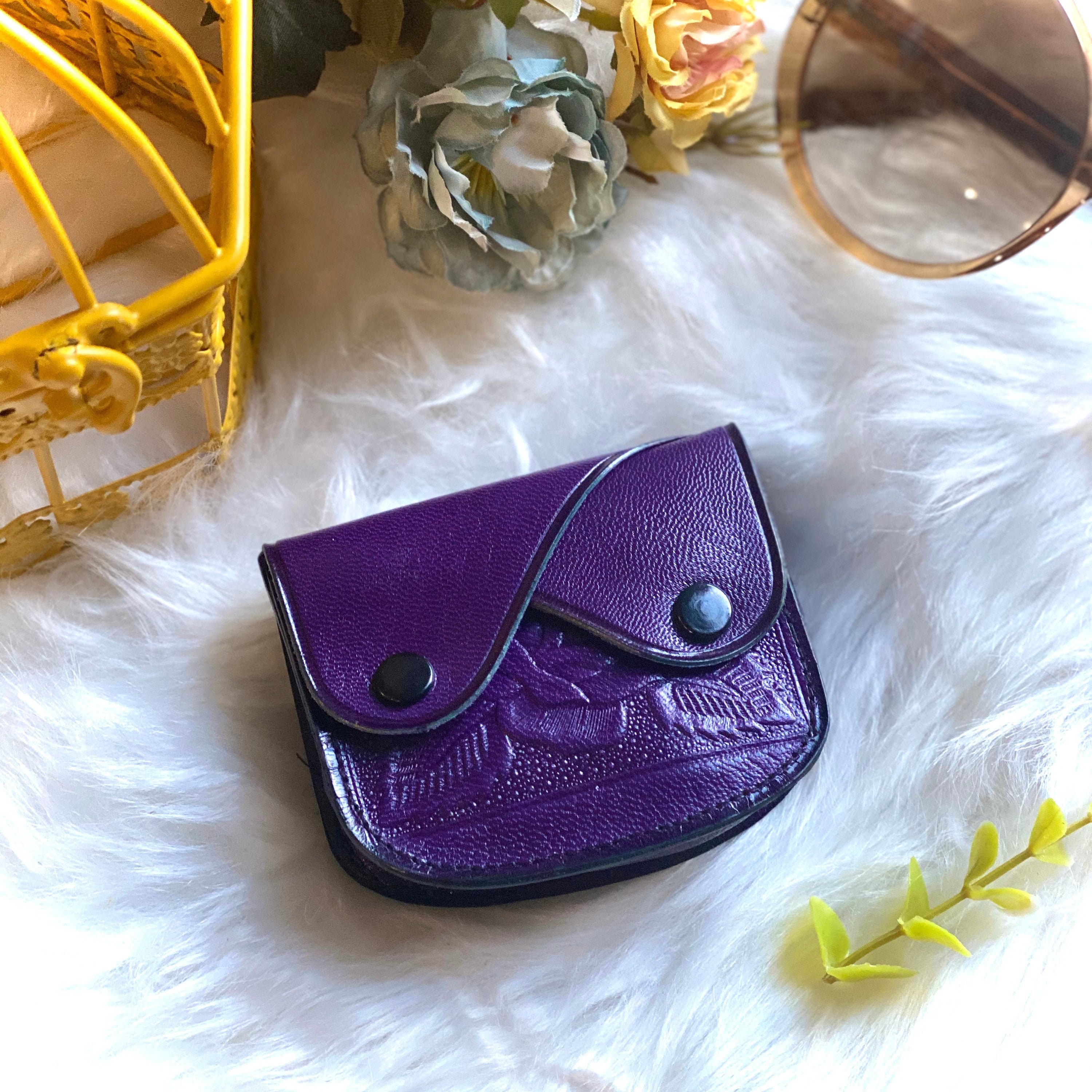 Handcrafted authentic leather woman coin purse • woman change purse ...