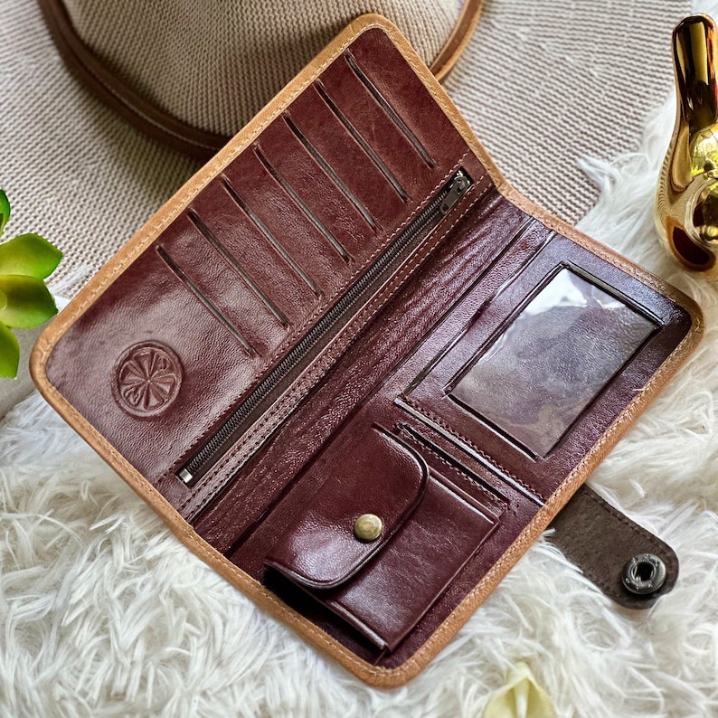 Embossed Calla Lily Leather Wallet for Women • Personalized Bifold ...