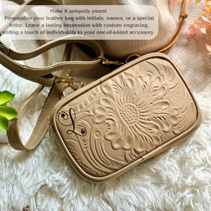 Personalized Embossed Leather Crossbody Bag: Handmade Mini Purse - Etsy