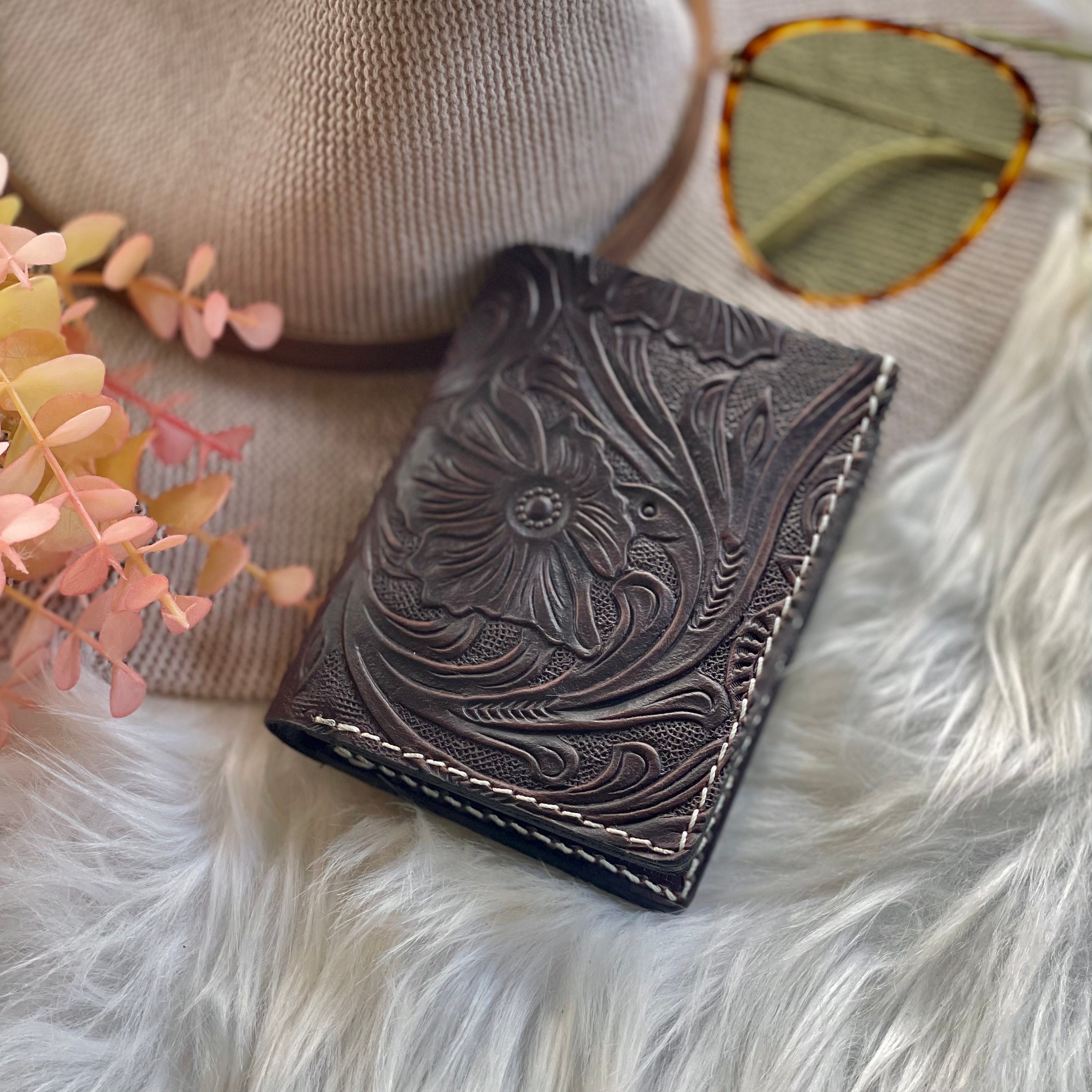 Tooled leather credit card holder • credit card wallet • small wallet ... Tooled leather credit card holder • credit card wallet • small wallet ...