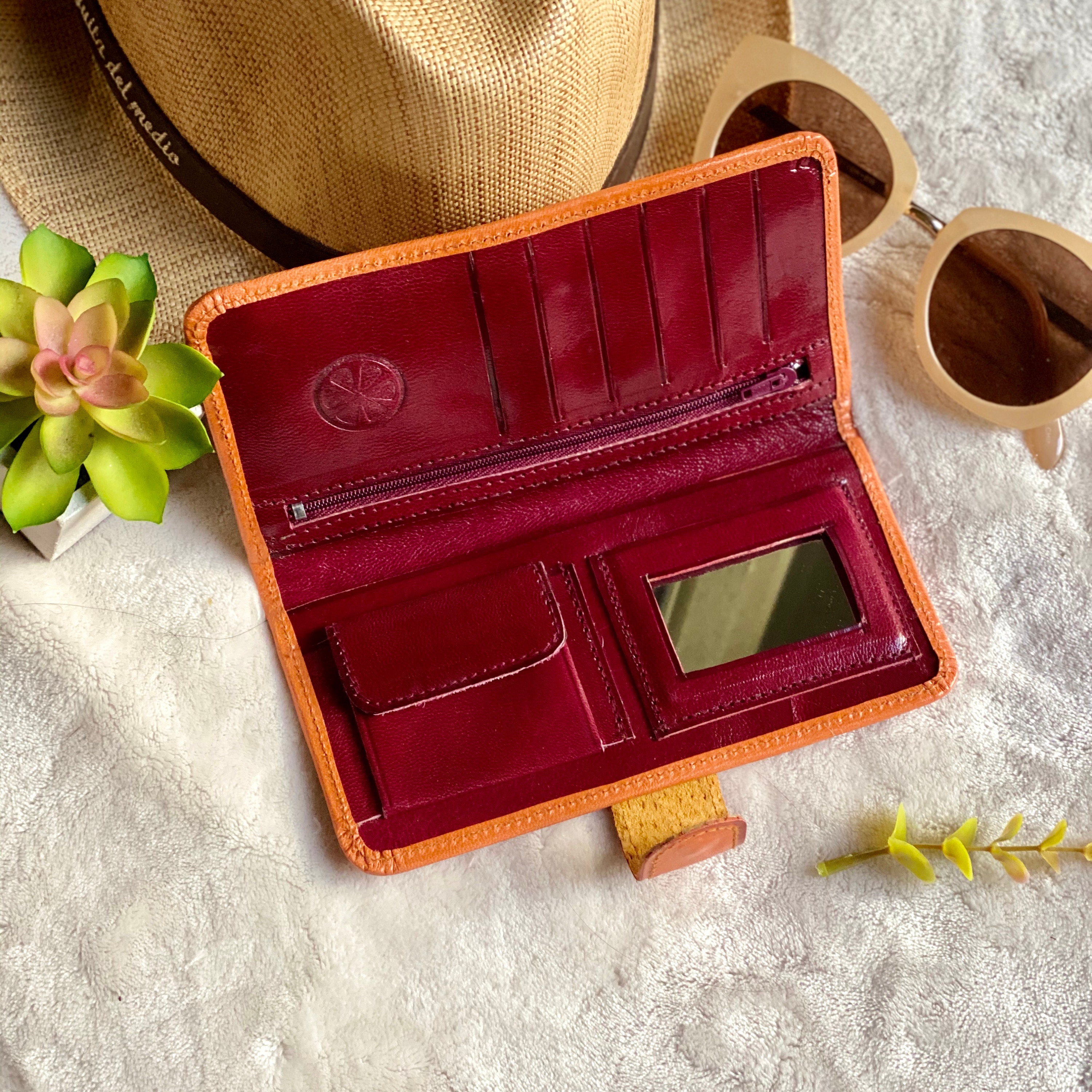 Handmade leather bicolor woman wallets-leather wallets women's ...