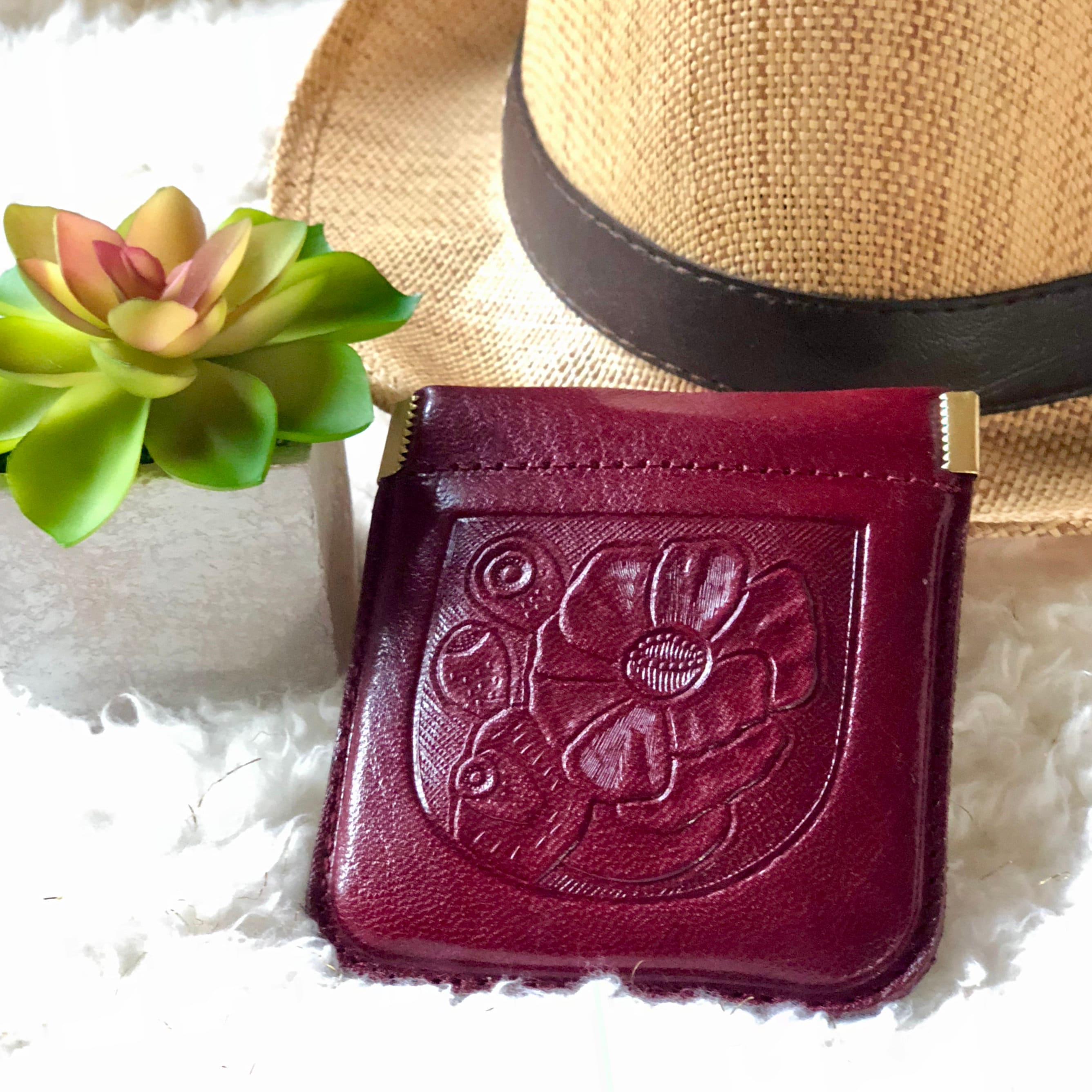 Earbuds Case*Squeeze Coin Purse*Women's Wallets*Gift for wife*Leather ...