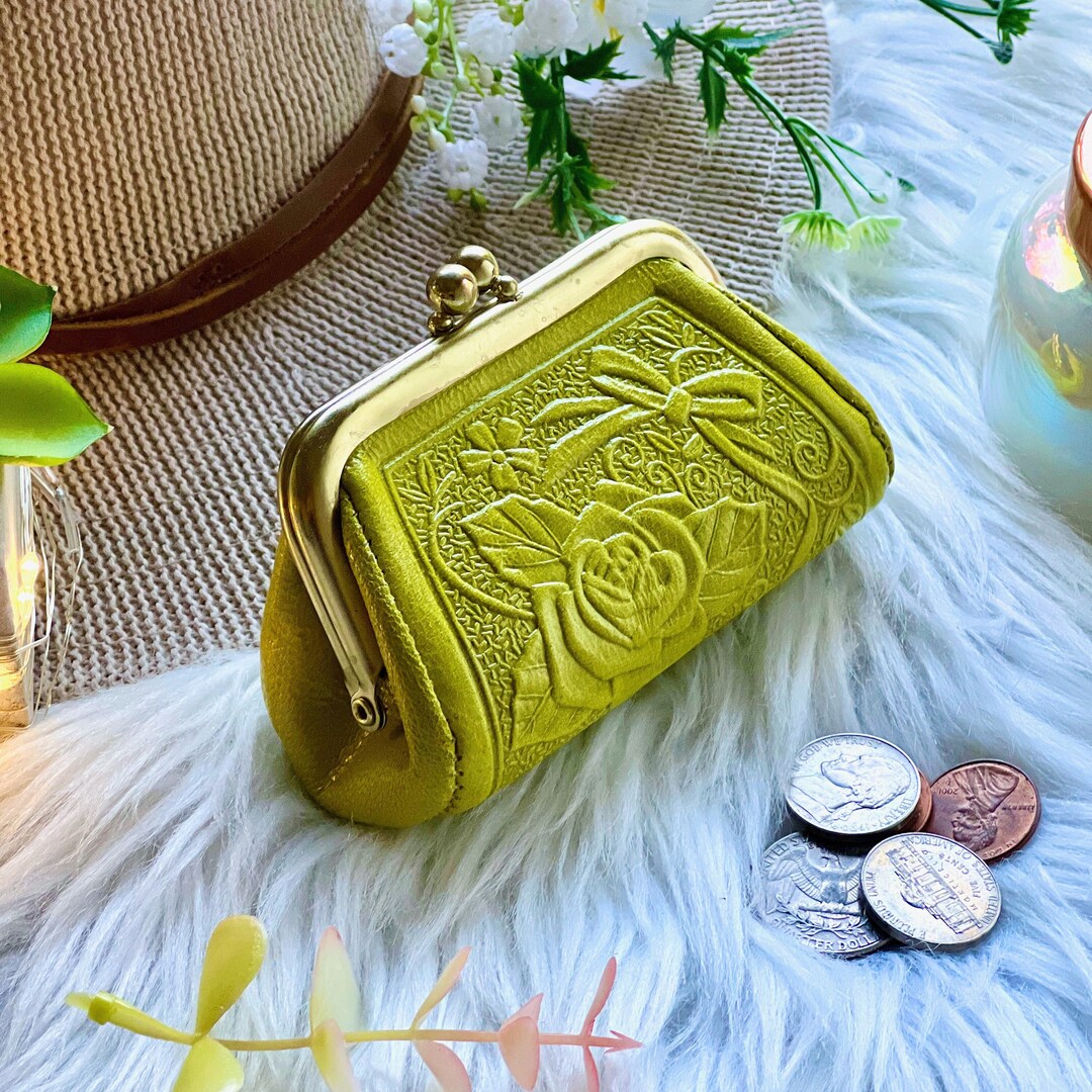 Cute Woman Change Purse Small Coin Purse Embossed Leather - Etsy