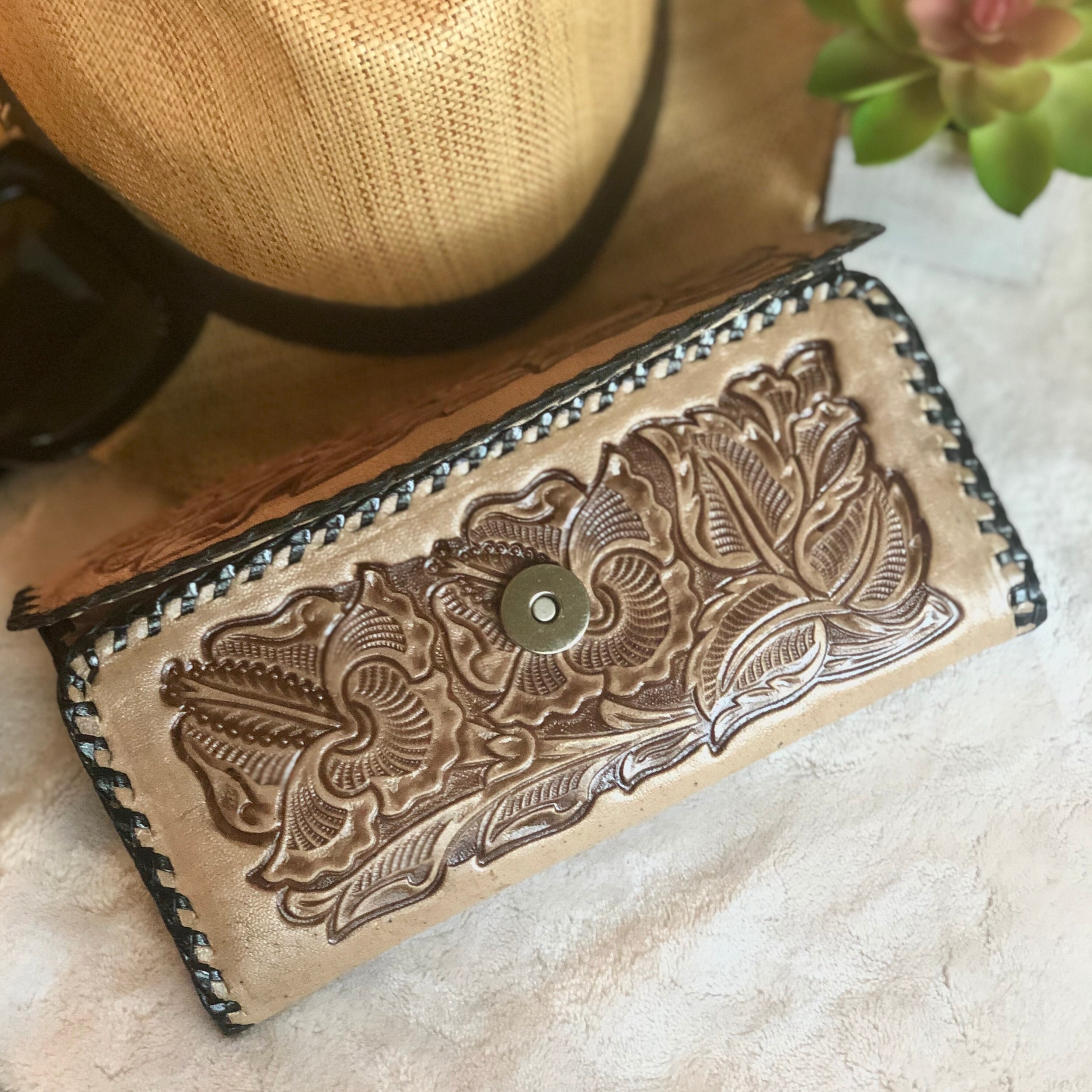 Western Leather Wallets for Women - gift for her - Handmade wallet