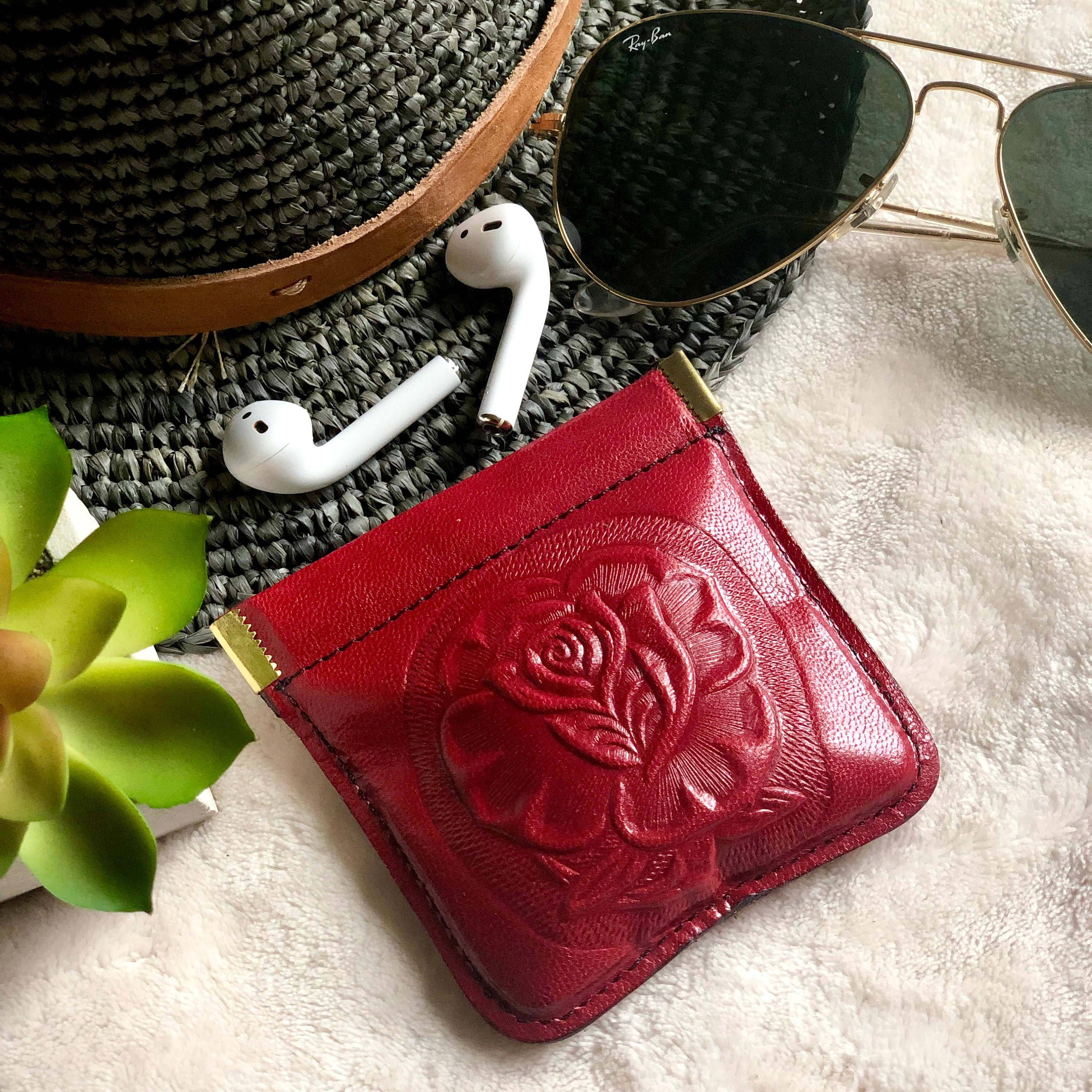 Red Earbuds Case*Squeeze Coin Purse*Women's Wallets*Gift for wife ...