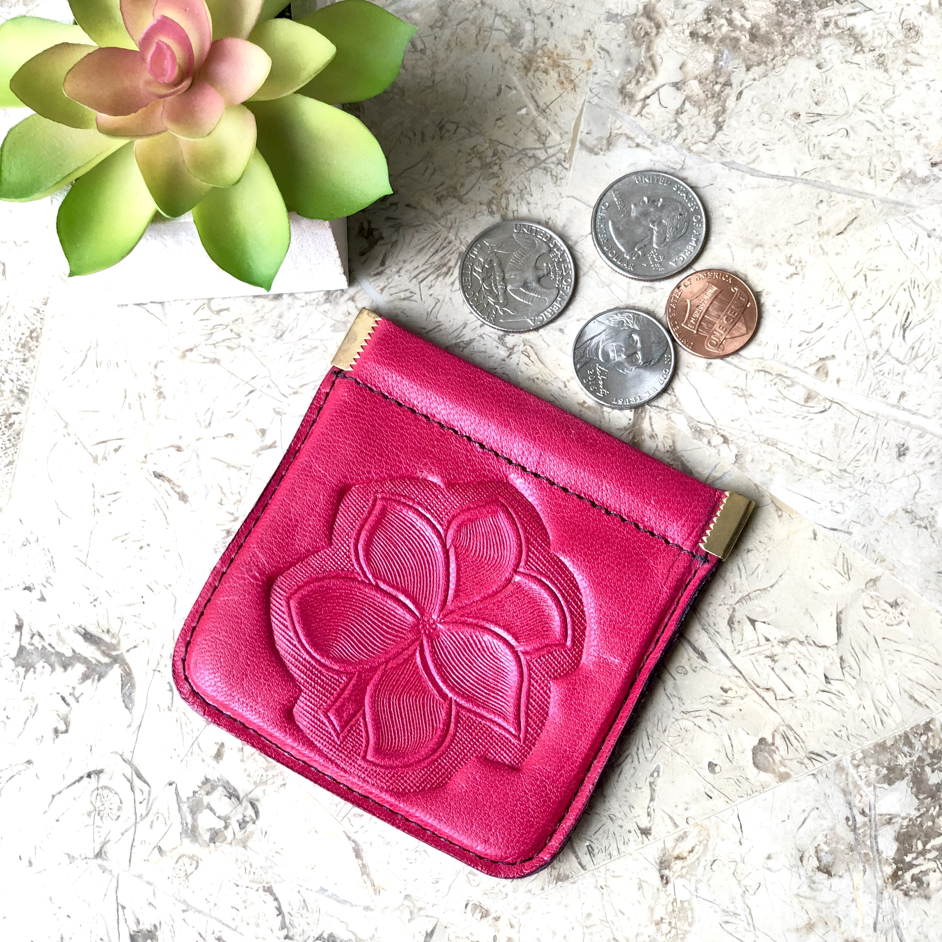 Bohemian Pouch, Pink Squeeze Coin Purse, Women's Wallets, Gift for wife ...