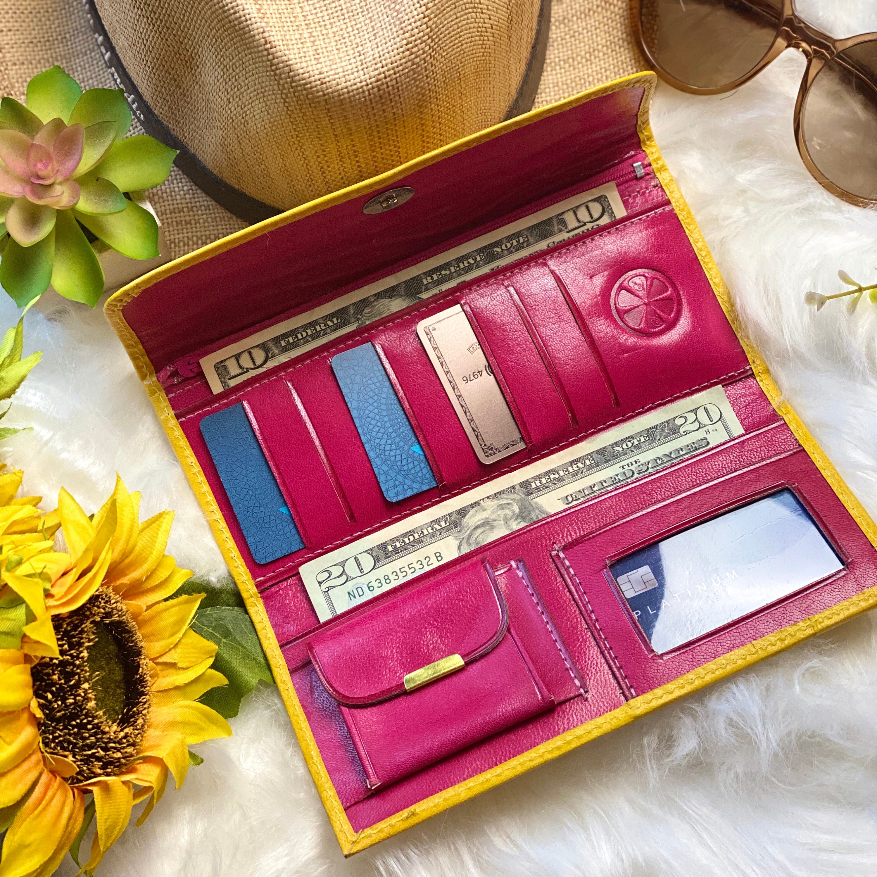 Sunflower Leather wallets for women- Bohemian Wallet- Wallet Women's ...