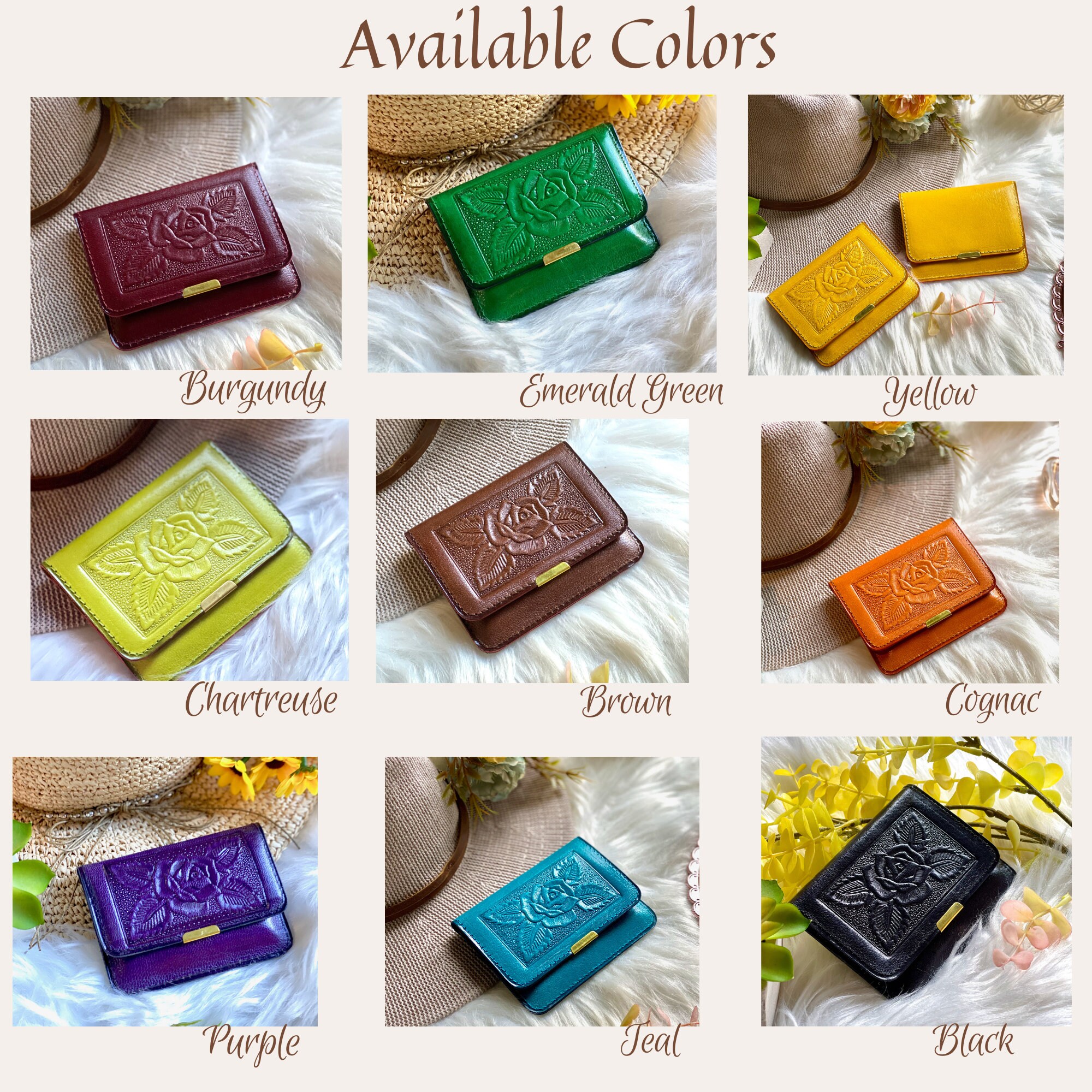 Small leather wallet • cute women's wallets • Small floral wallet ...