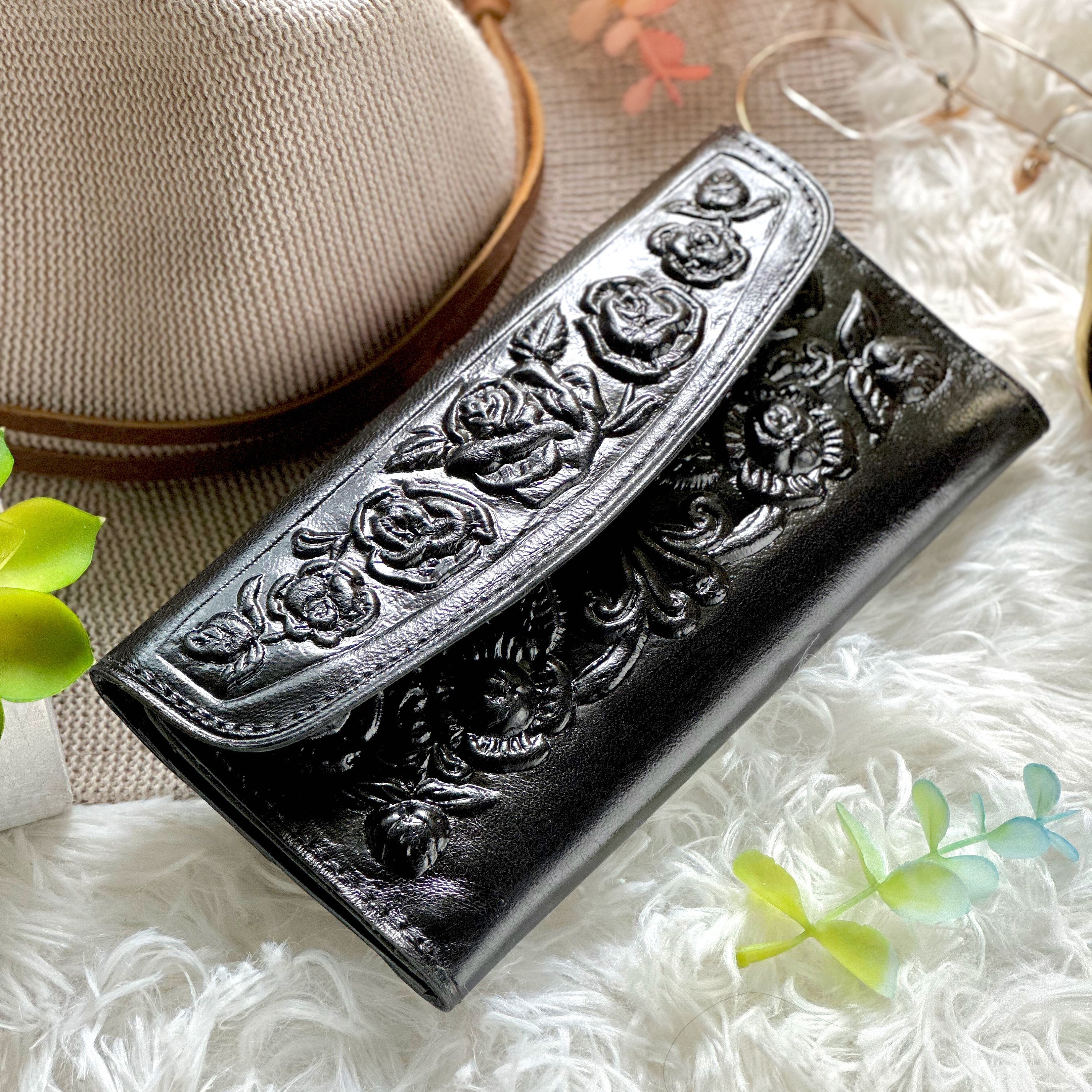 Victorian style leather wallets for women • personalized gifts for her ...