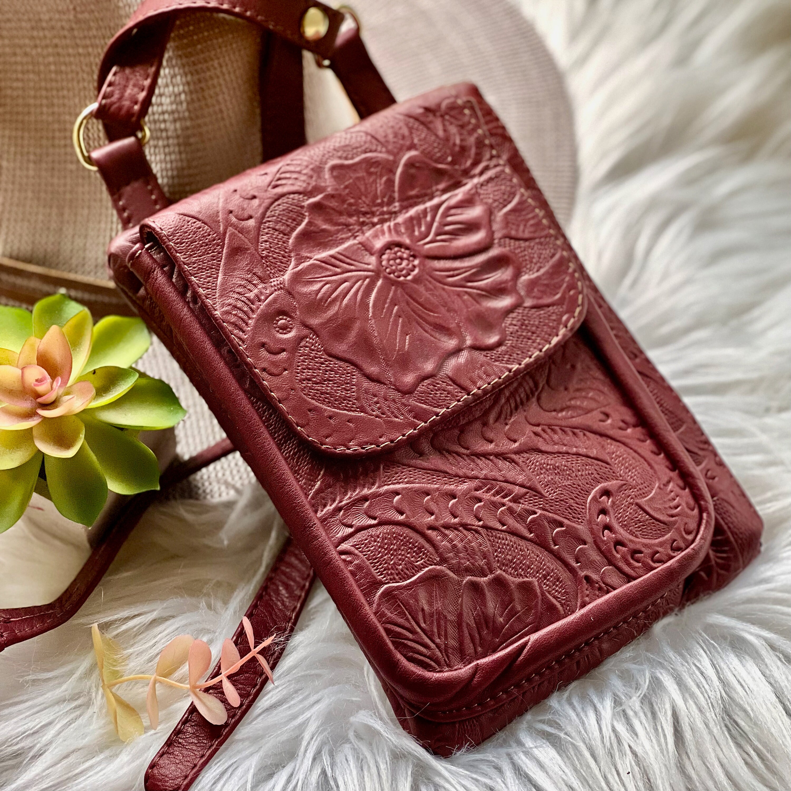 Buttery soft leather cellphone bag • small handbag • personalized gifts ...