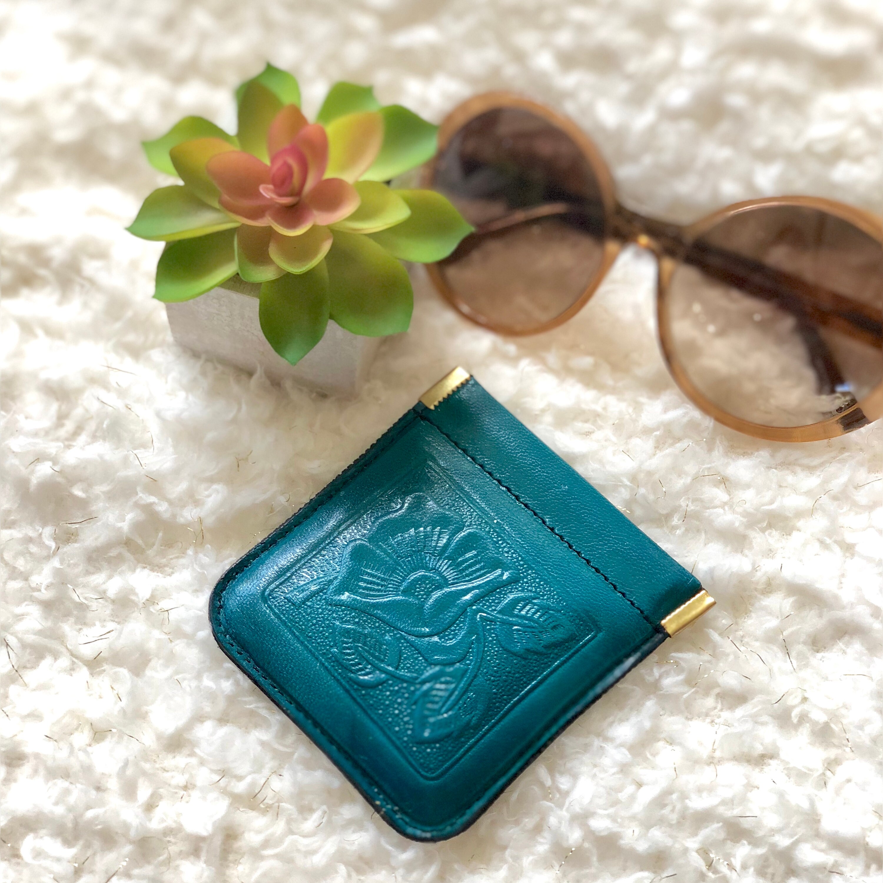 Bohemian Pouch*Teal Squeeze Coin Purse*Women's Wallets*Gift for wife ...