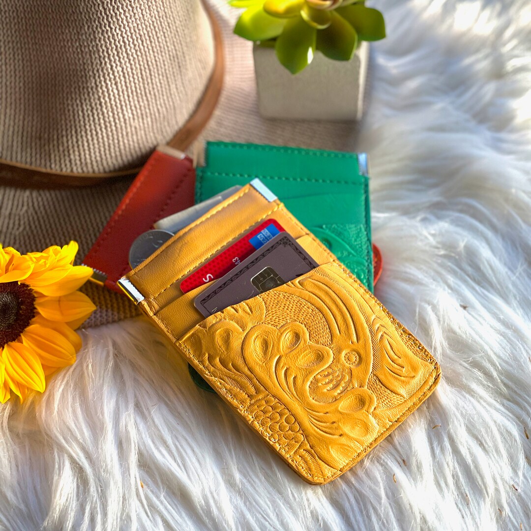 Handmade Leather Credit Card Holder: Personalized Women's Wallet - Etsy