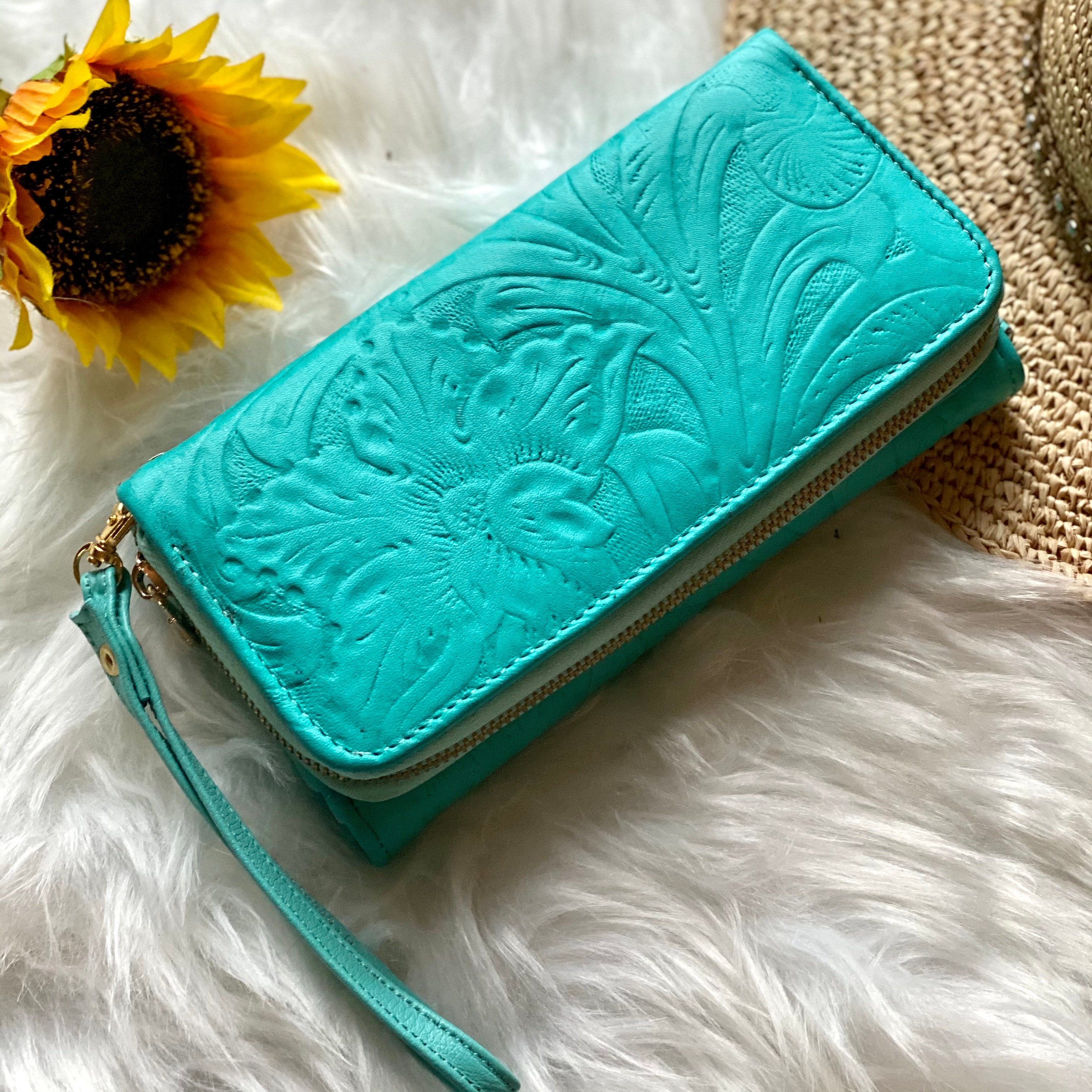 Handcrafted authentic leather big wallets for woman - wristlet wallets ...