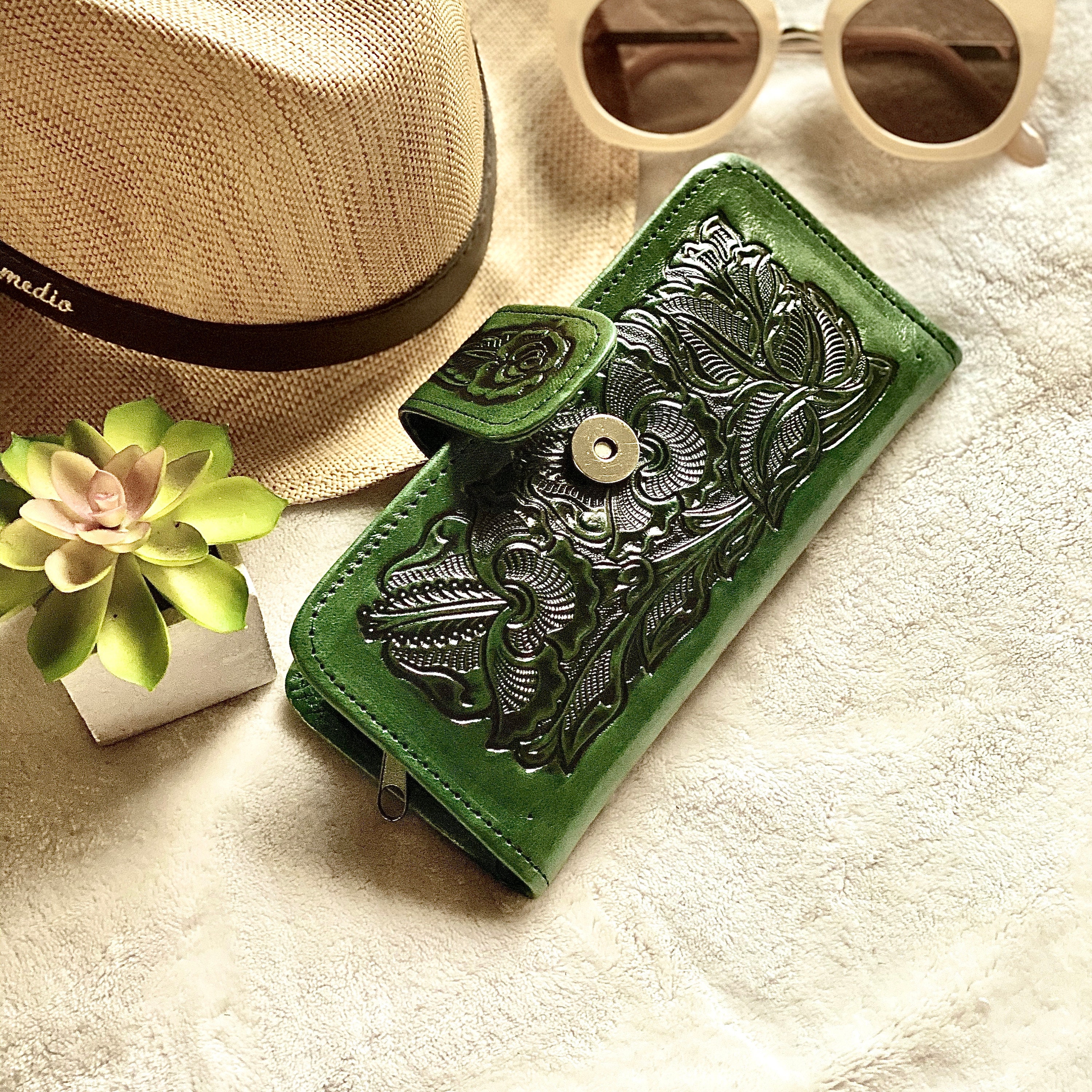 Women's wallet leather - Western wallet - Bohemian wallet - long wallet ...