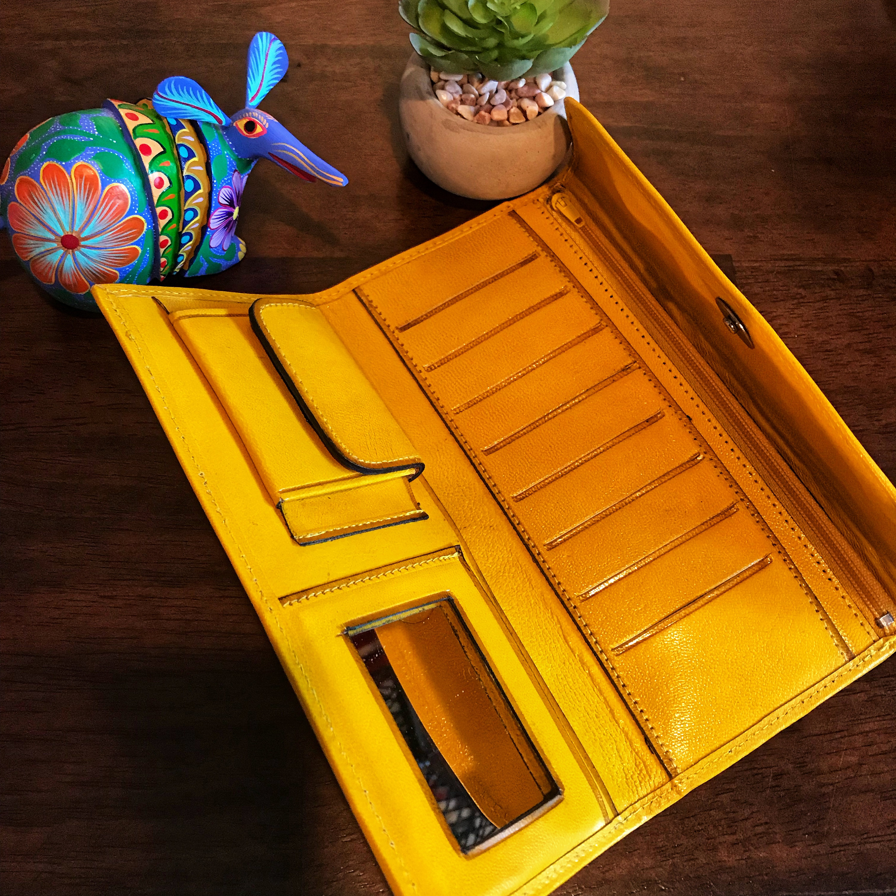 Tooled Leather, yellow leather Wallet, Genuine leather, Bohemian style ...