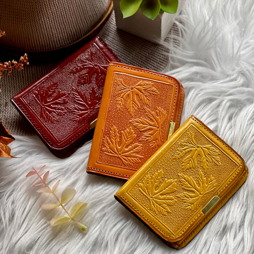 Sustainable Handcrafted Leather Small Wallets for Women Compact Wallet ...
