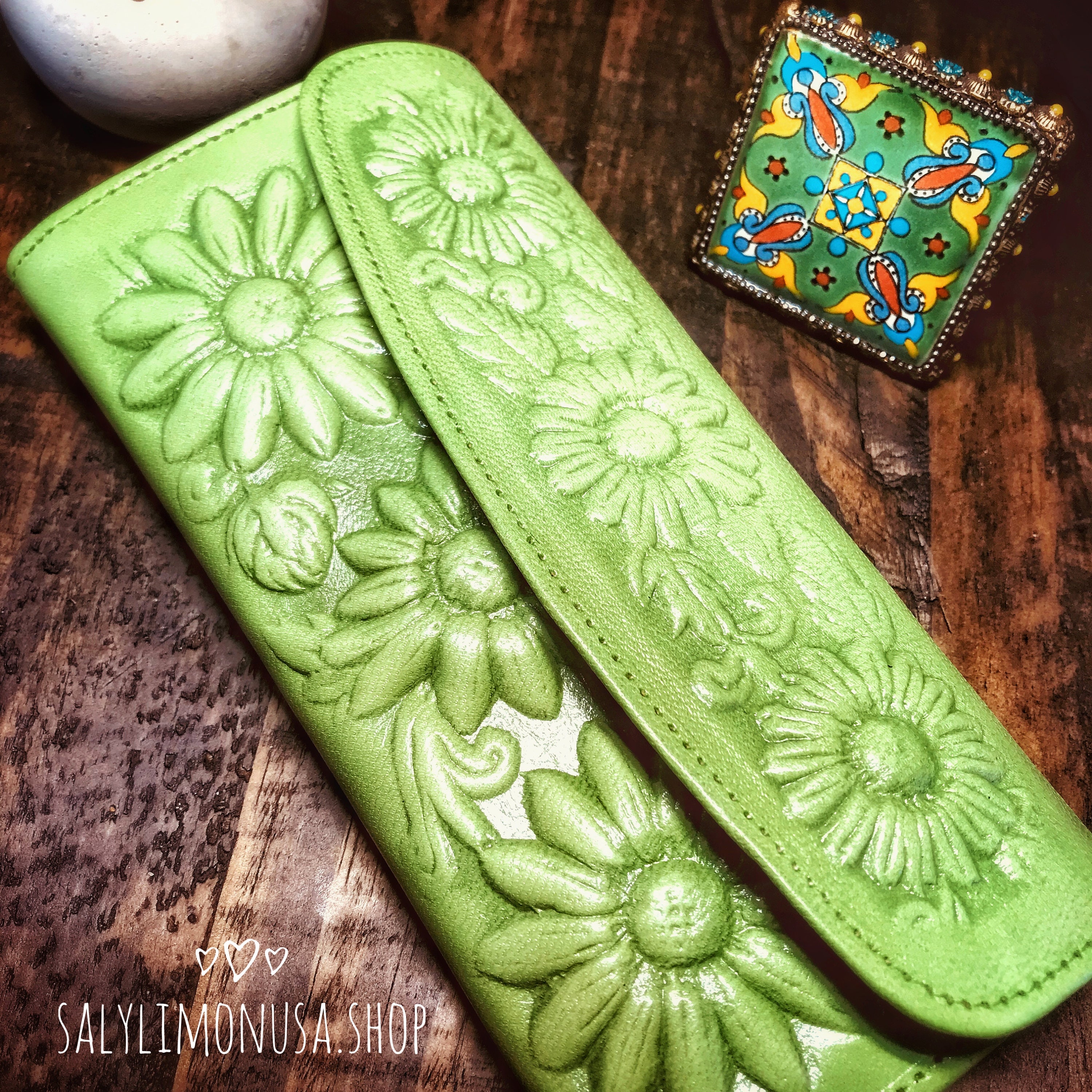 Tooled Leather Wallet, Women's wallet,Mexican Wallet, Hand tooled ...