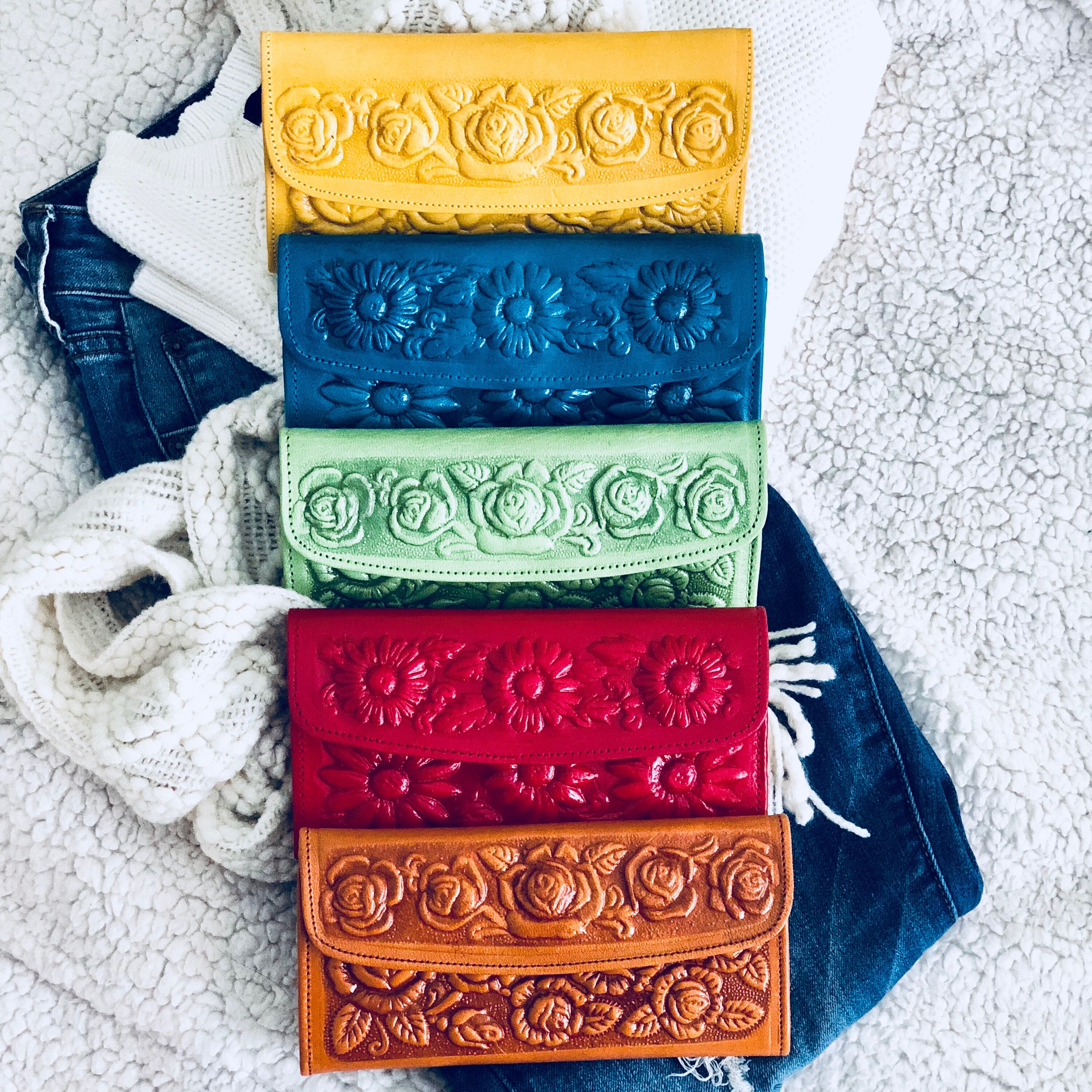 Mexican Leather Wallet, Vintage Style Wallet, Goat Leather Wallet ...