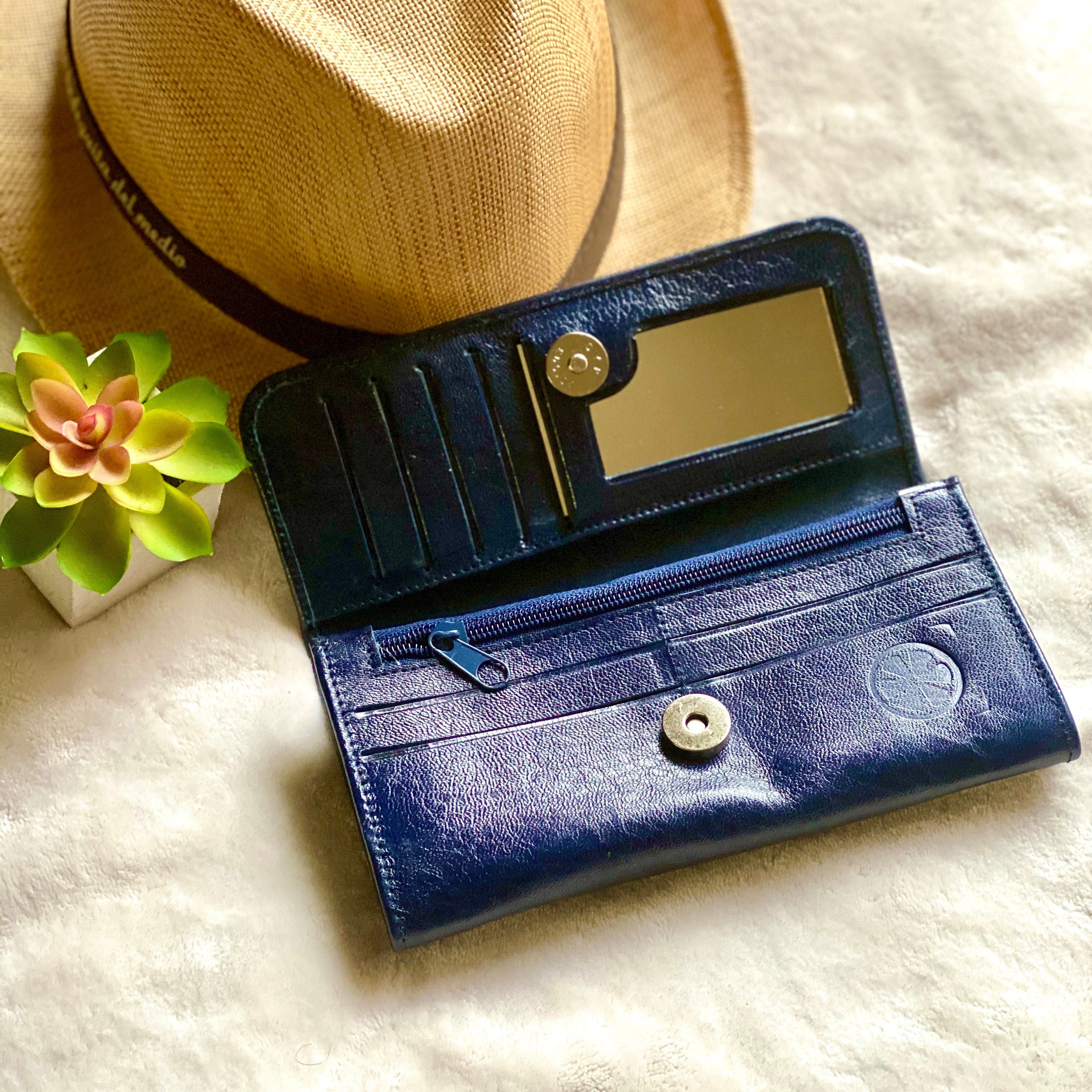 Women's Wallet / Leather wallet for woman / Gift for her - blue woman ...