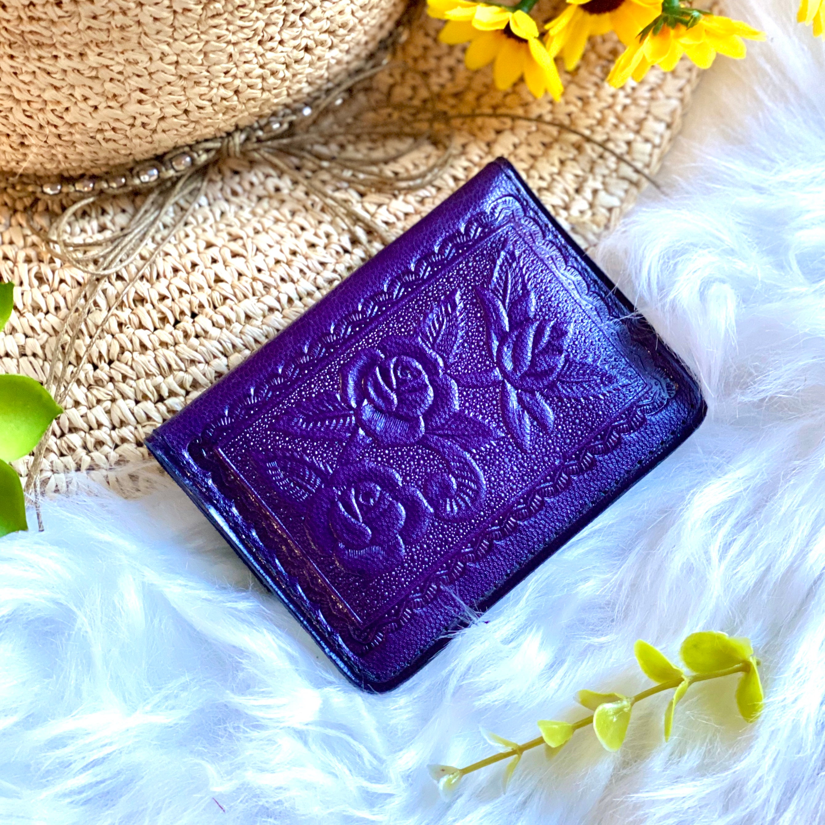 Handmade embossed leather small wallet • wallet woman wallet ...