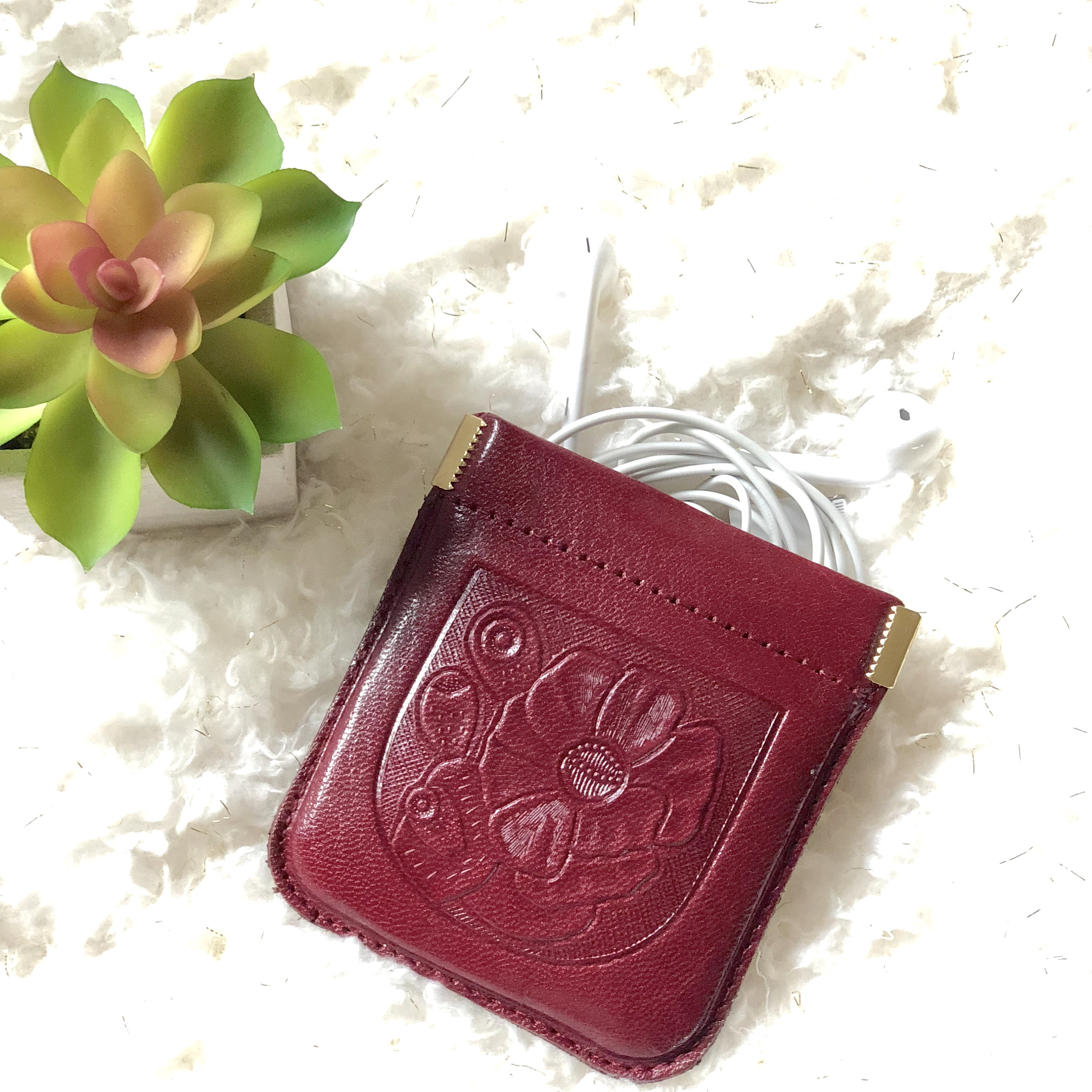 Earbuds Case*Squeeze Coin Purse*Women's Wallets*Gift for wife*Leather ...