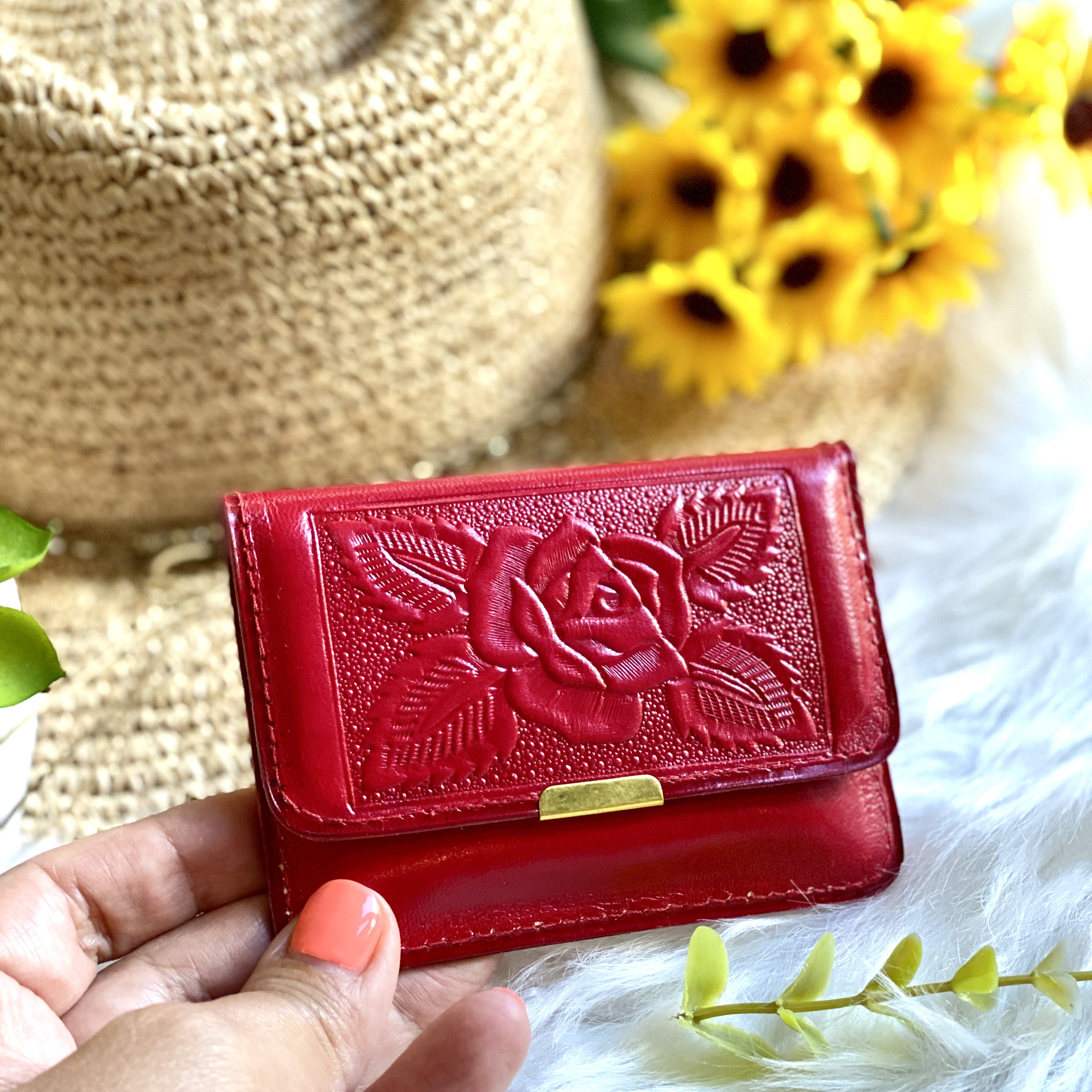 Embossed Rose Mini Wallets For Women Ts For Her Woman Purse Small Wallet