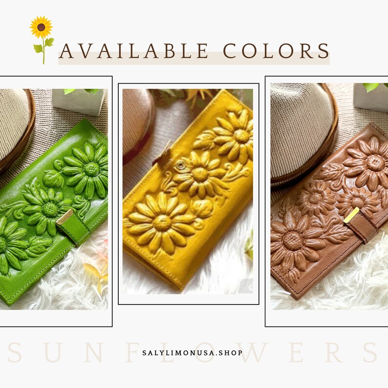 Personalized Sunflower Wallet for Women • Cottagecore Bifold • Boho ...