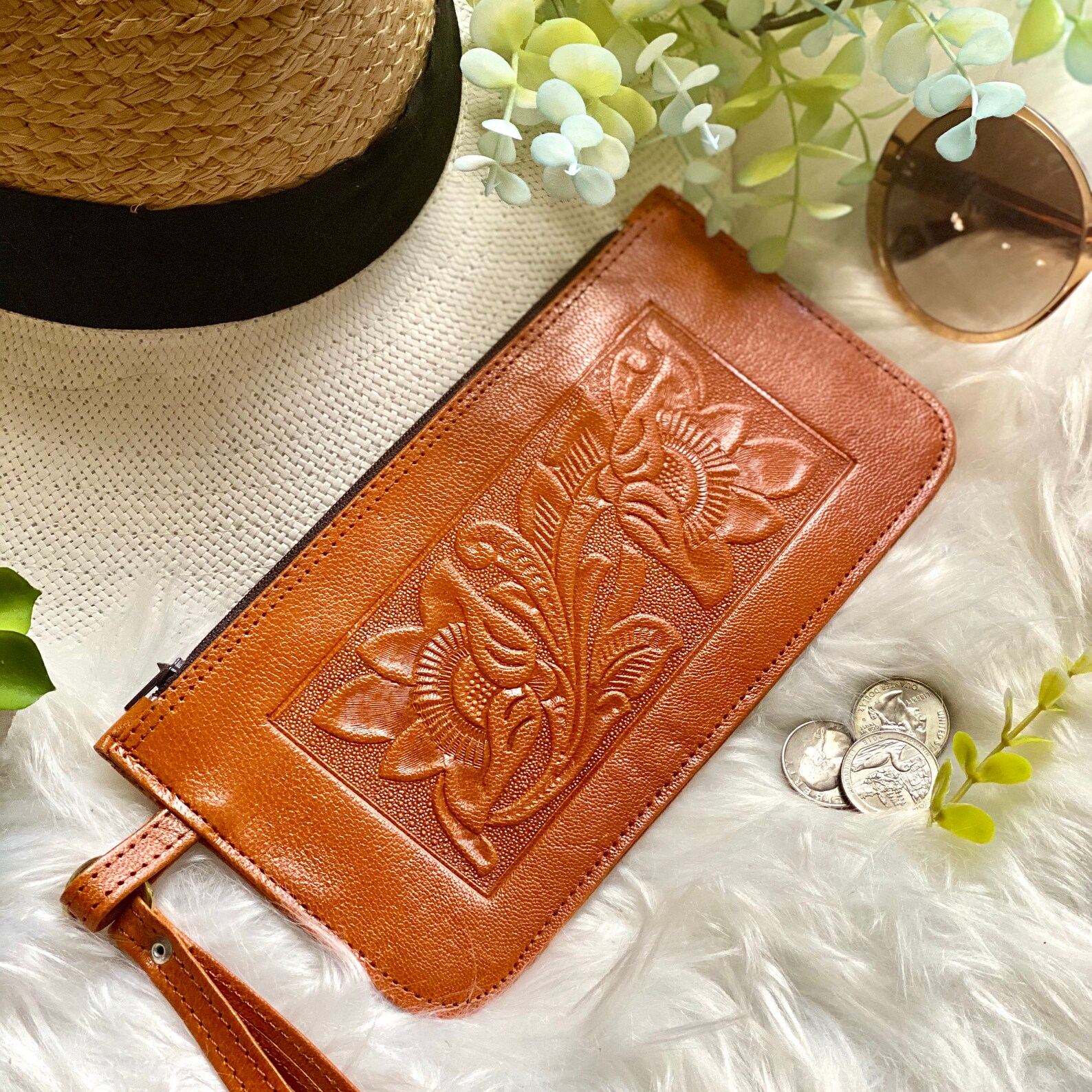 Leather wristlet wallet Wristlet wallet women woman wallet | Etsy