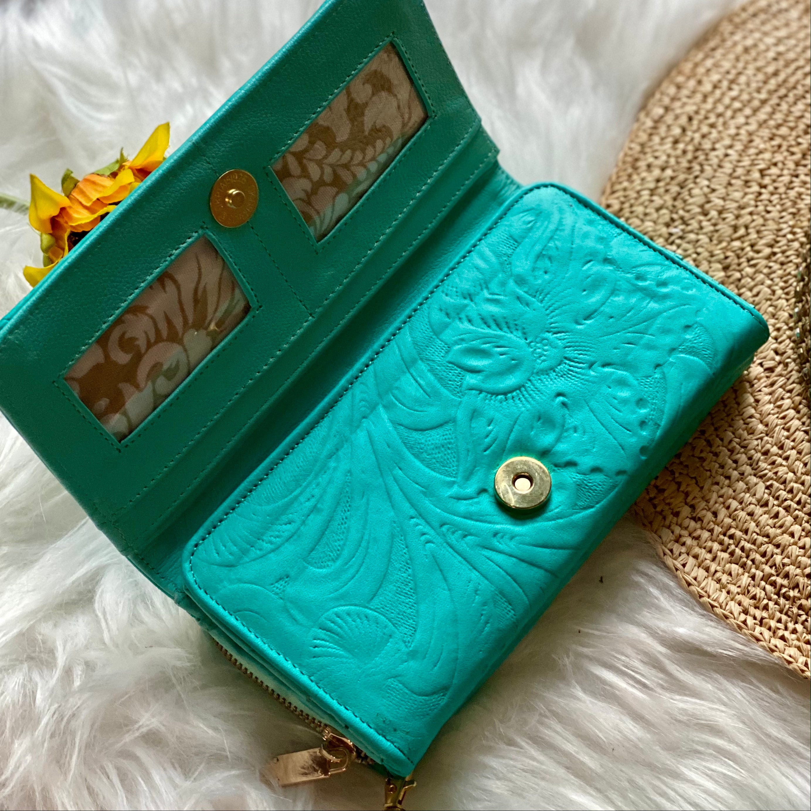 Handcrafted authentic leather big wallets for woman - wristlet wallets ...