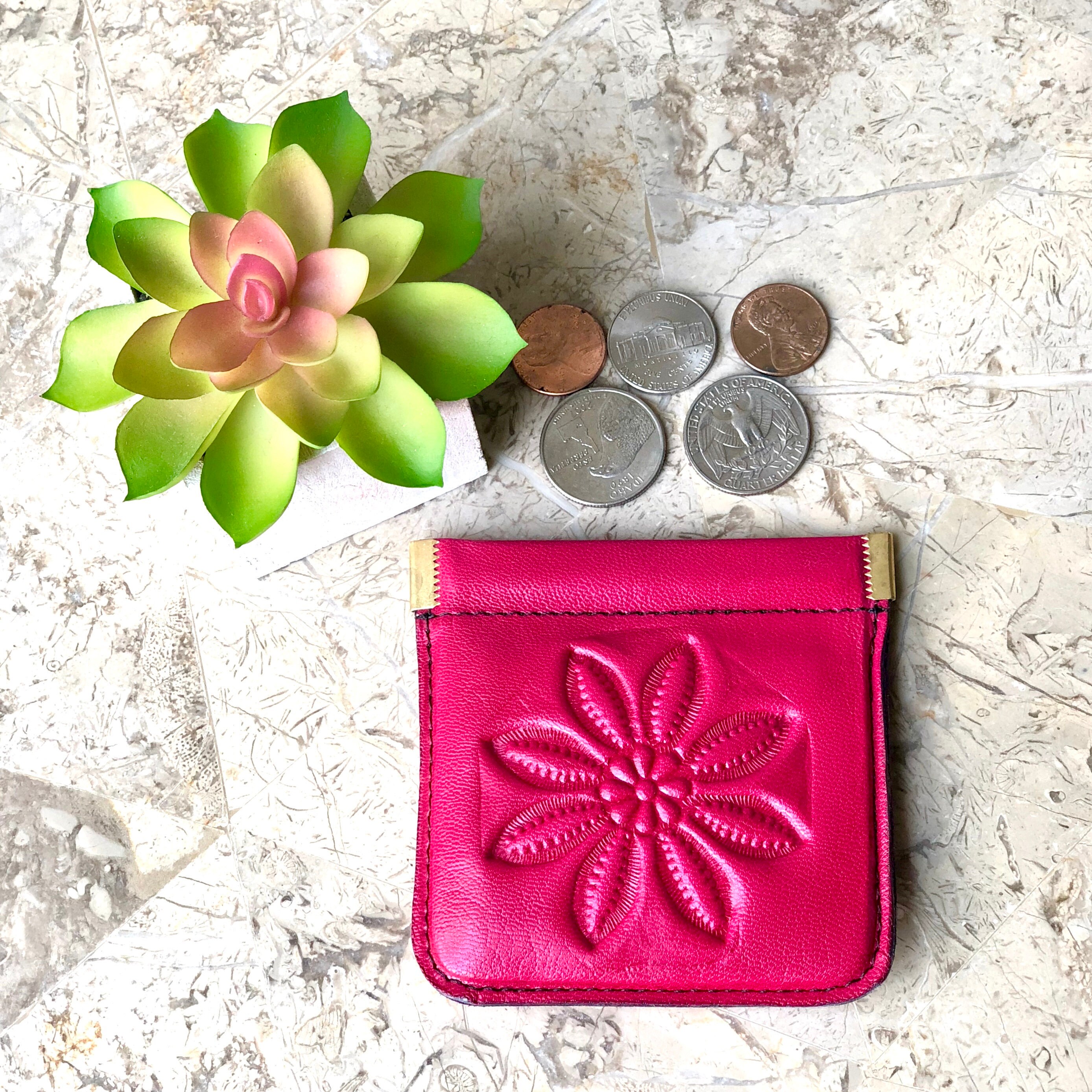 Bohemian Pouch, Pink Squeeze Coin Purse, Women's Wallets, Gift for wife ...
