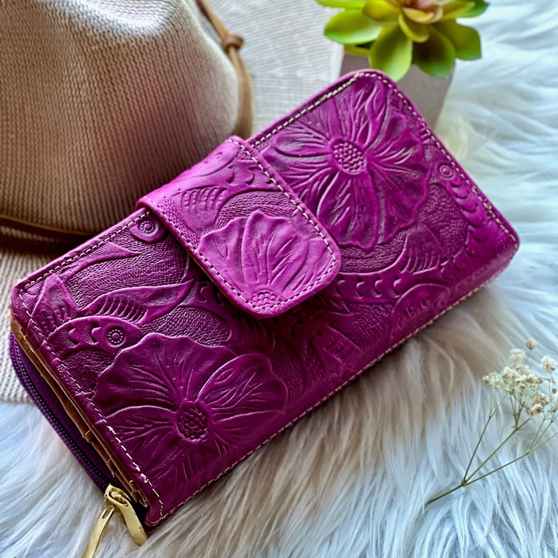 Big Leather Wallets for Women women's Wallets Gifts - Etsy