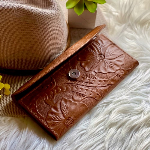 Boho Sustainable Leather Wallets for Women Cute Leather - Etsy