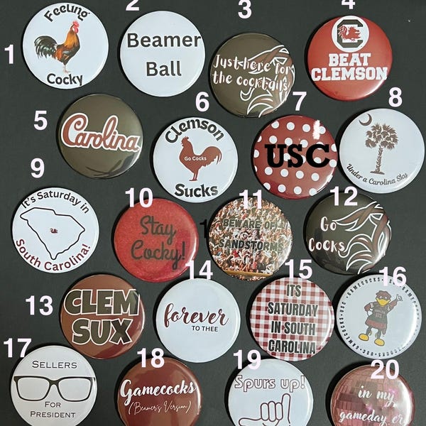 Gamecocks Button Pins - Etsy