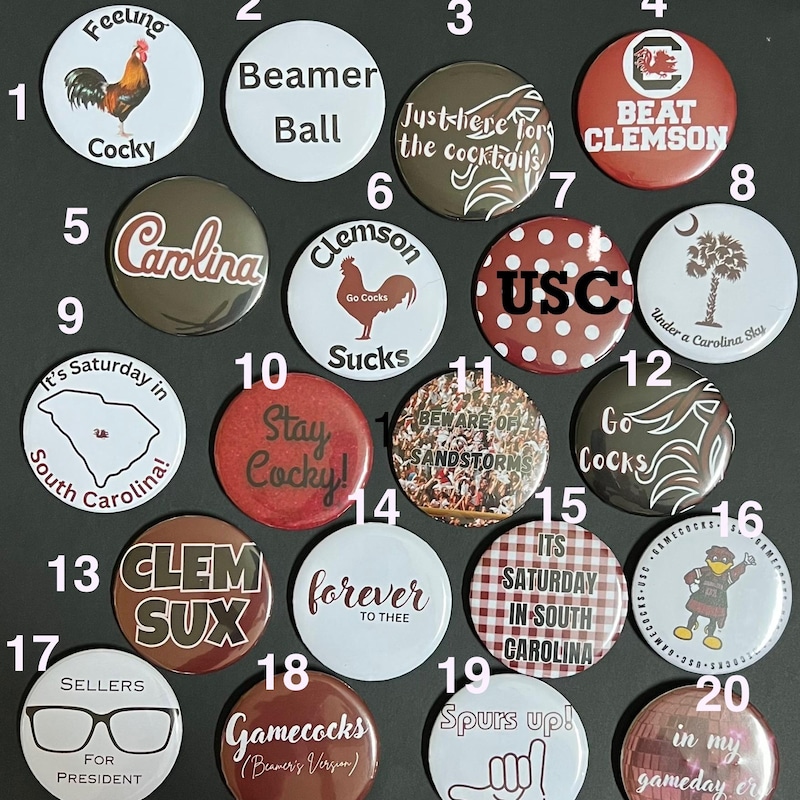 Gamecocks Button Pins - Etsy