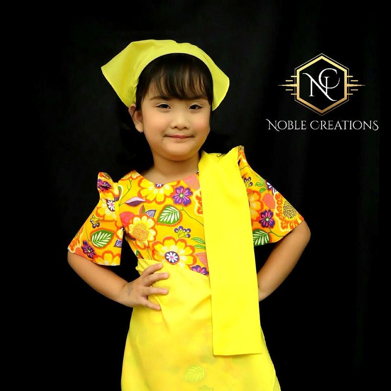 Filipiniana Dress Yellow - Etsy