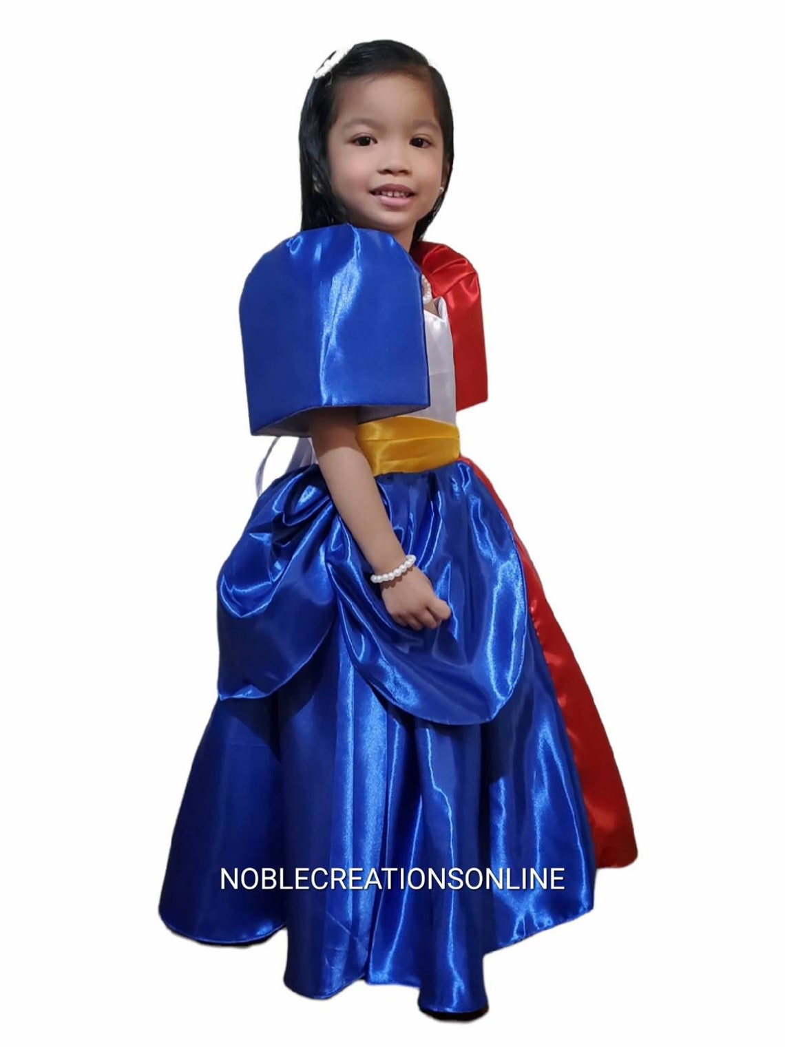 KIDS FILIPINIANA Ball Gown Philippine Flag Inspired Mestiza Santacruzan ...