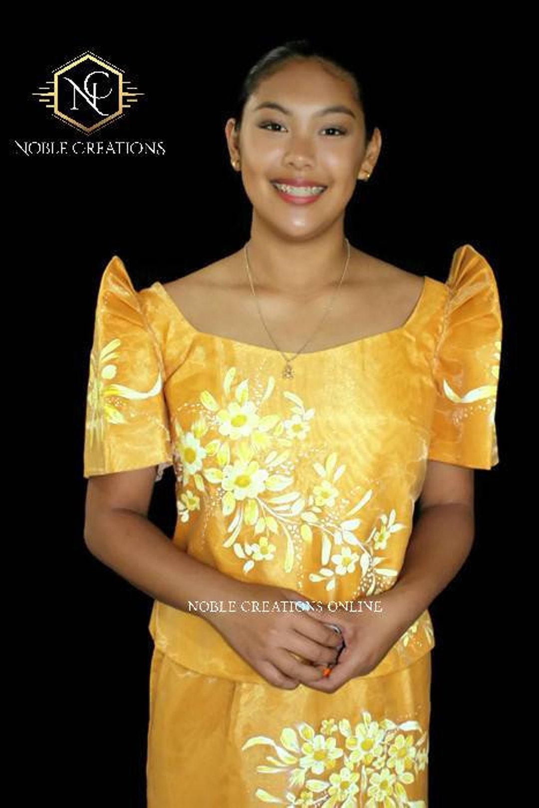 FILIPINIANA DRESS Handpainted Mestiza Gown Philippine National Costume ...