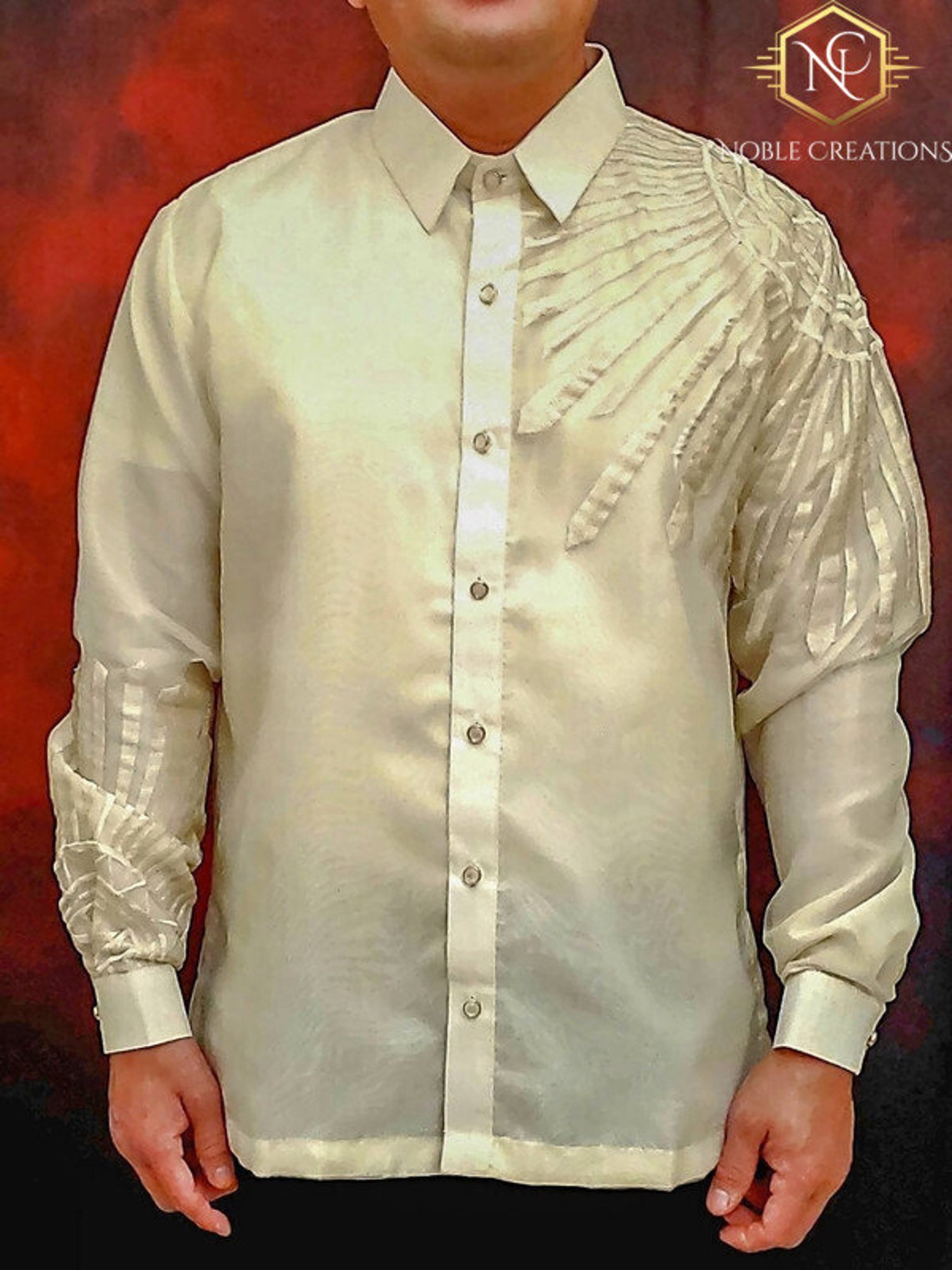 Barong Tagalog SINAG Style With Inner Lining Filipino National - Etsy