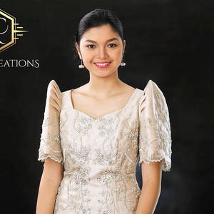 FILIPINIANA DRESS Embroidered and Beaded MESTIZA Maria Clara Baro at ...